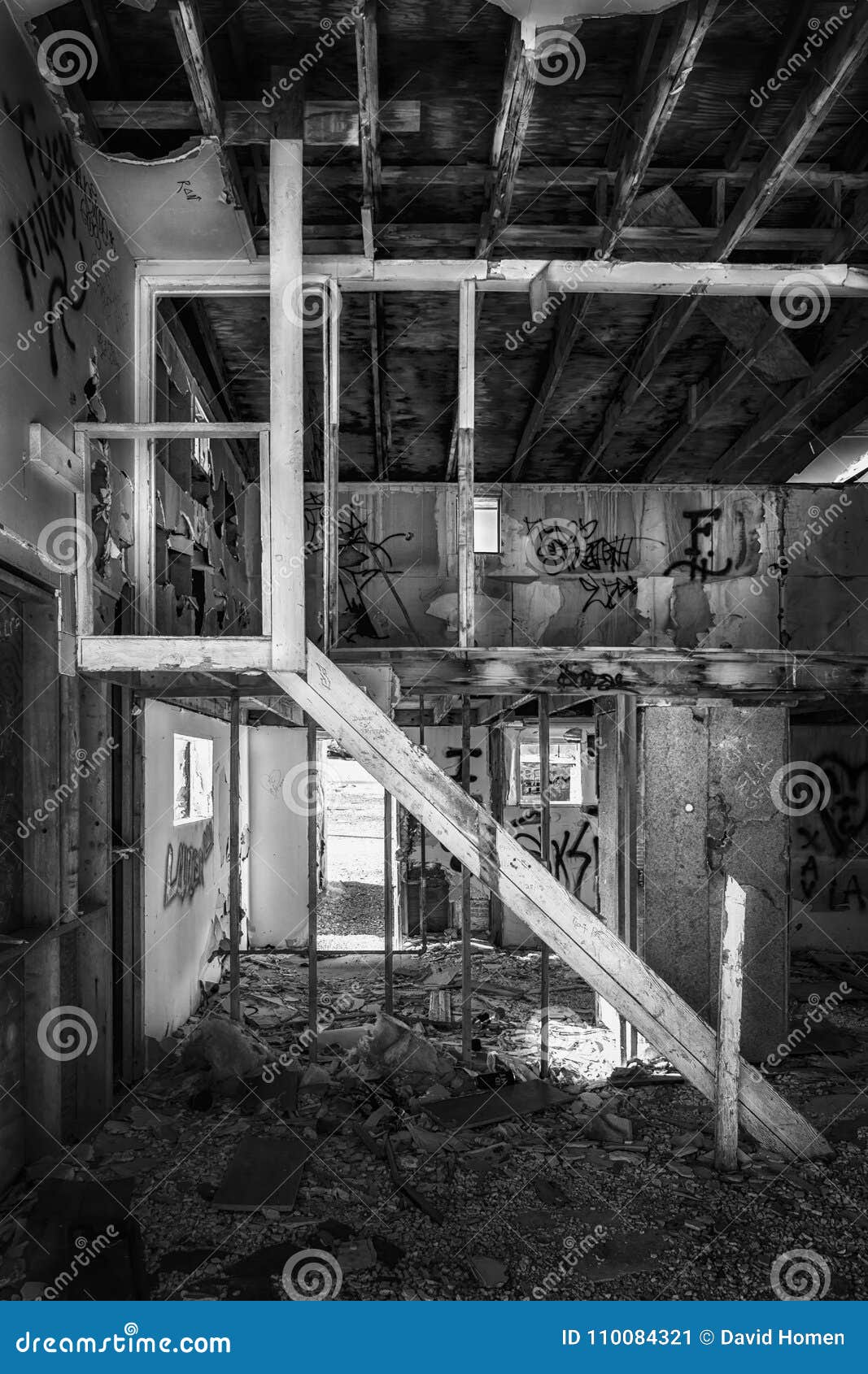 Abandoned Building Interior that is Rotting Away Stock Image - Image of ...