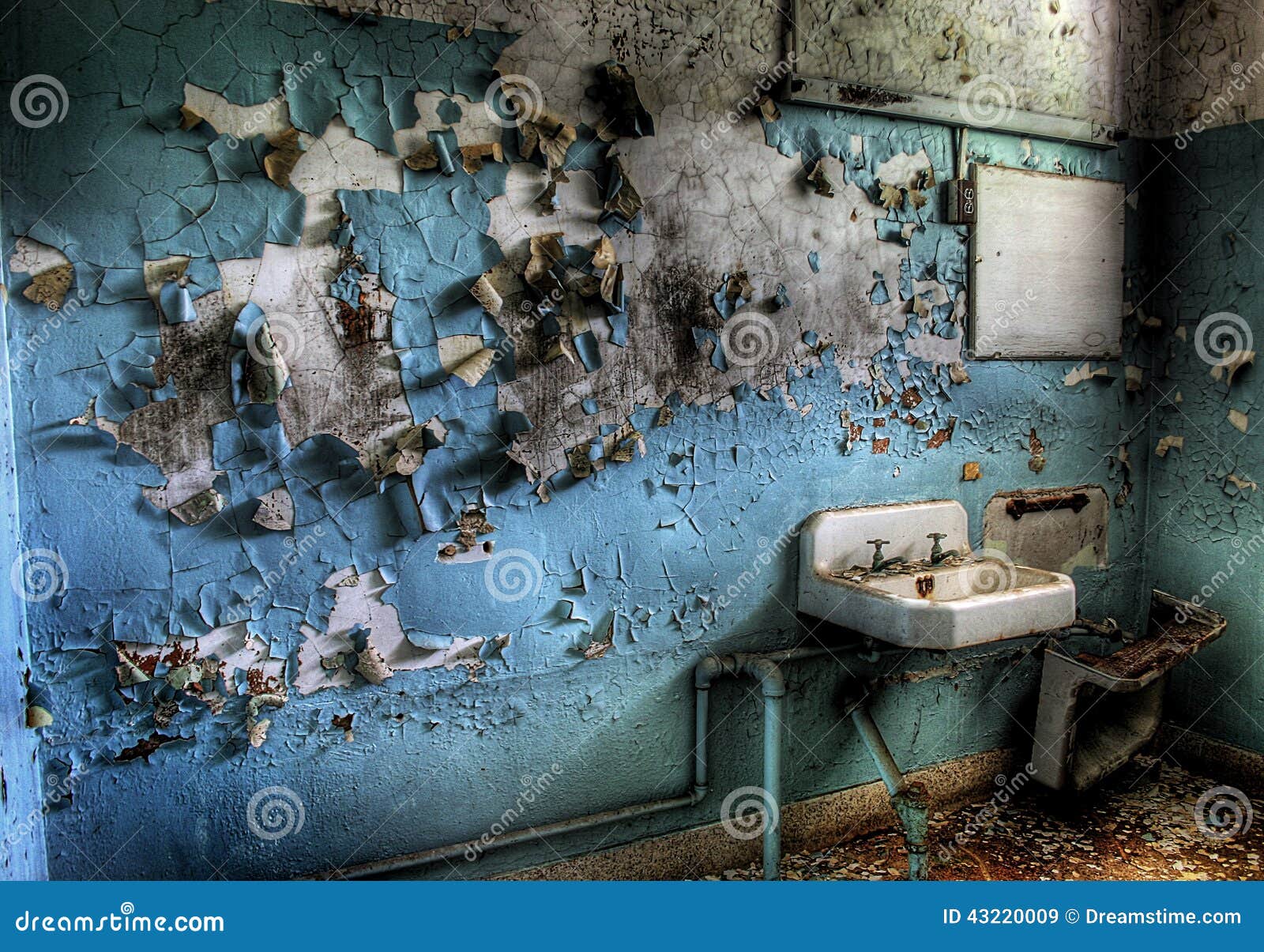 Old Abandoned Building Facade Wall With Peeling Paint, Abstract ...