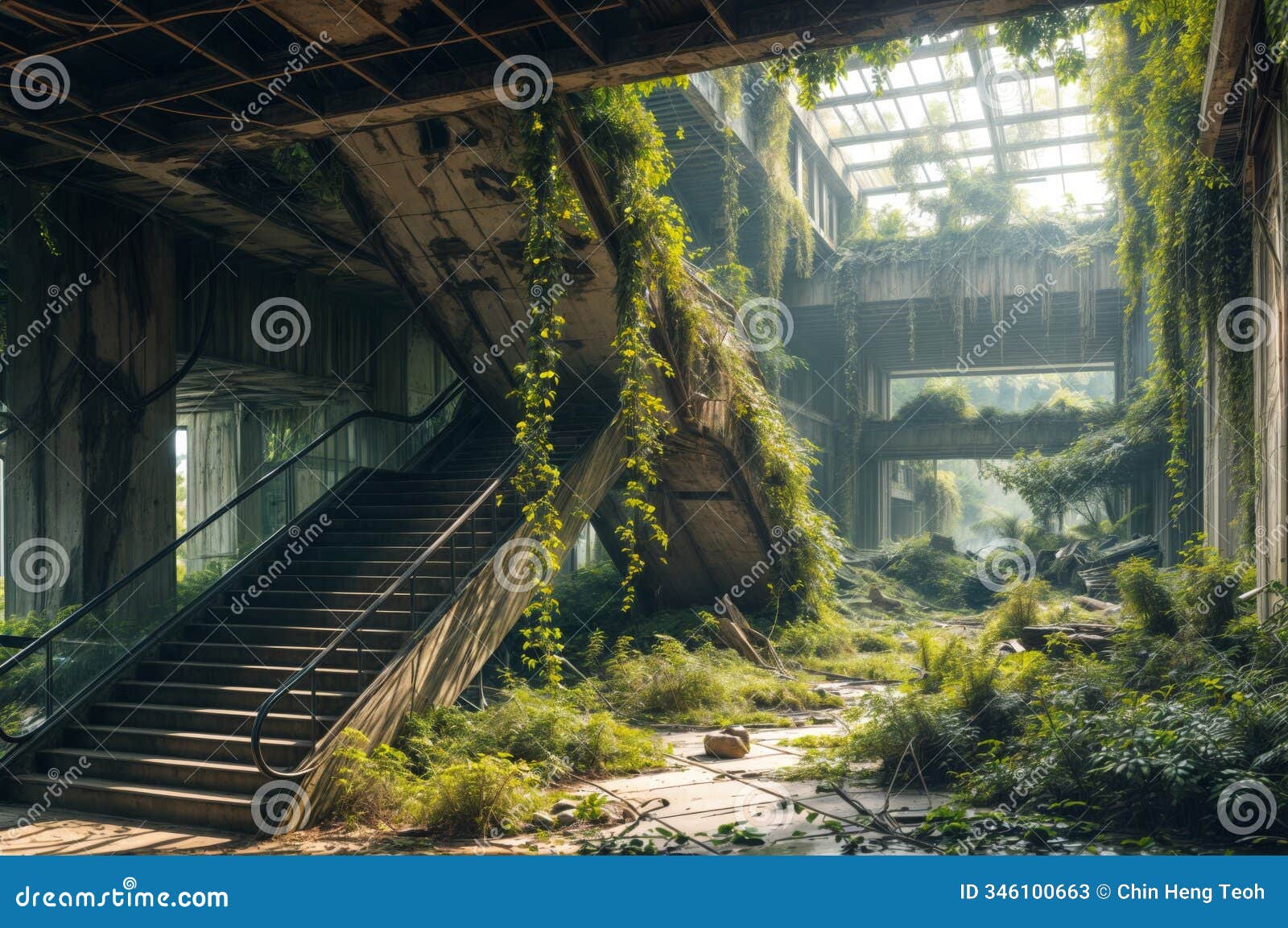 An Abandoned Building Reclaimed by Nature, Covered in Greenery and ...