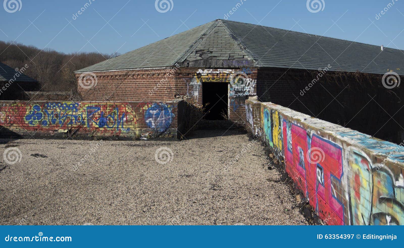 Abandoned building Rooftop stock image. Image of haunted - 63354397