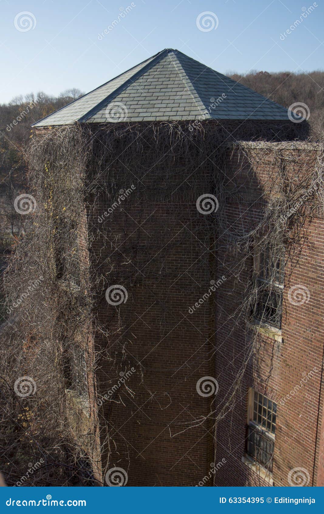 Abandoned Building Shot from Rooftop Stock Image - Image of dirty ...