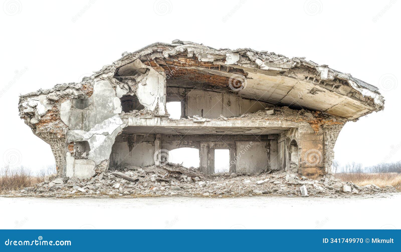 Abandoned Building Shows Severe Decay in a Desolate Landscape Stock ...