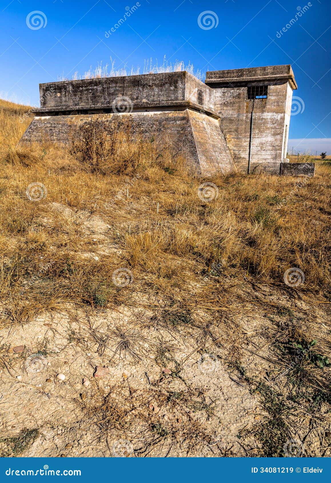 Abandoned Bunker Tunnel With Concrete Walls Royalty-Free Stock ...