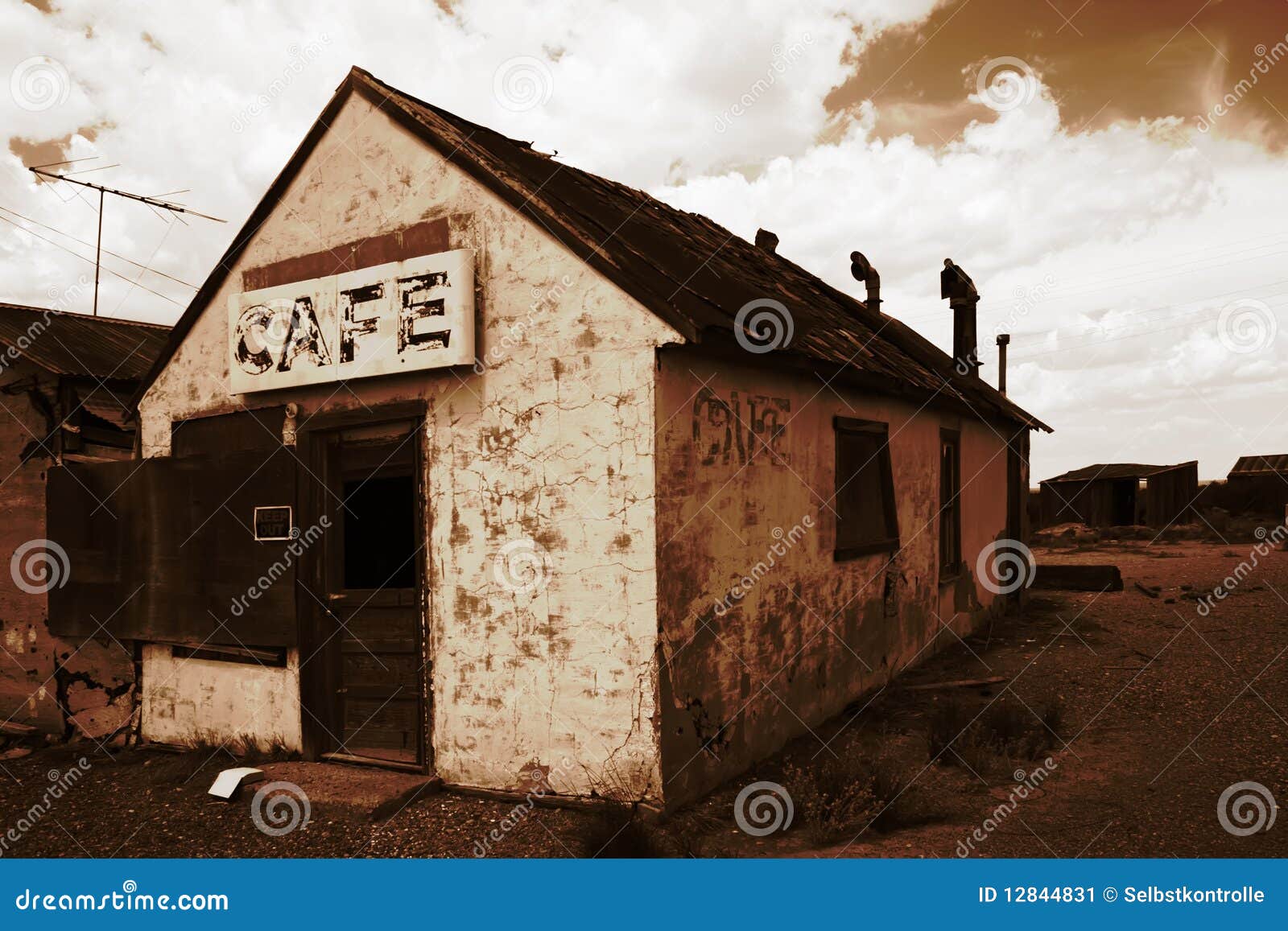 Abandoned Cafe stock image. Image of texas, restaurant - 12844831