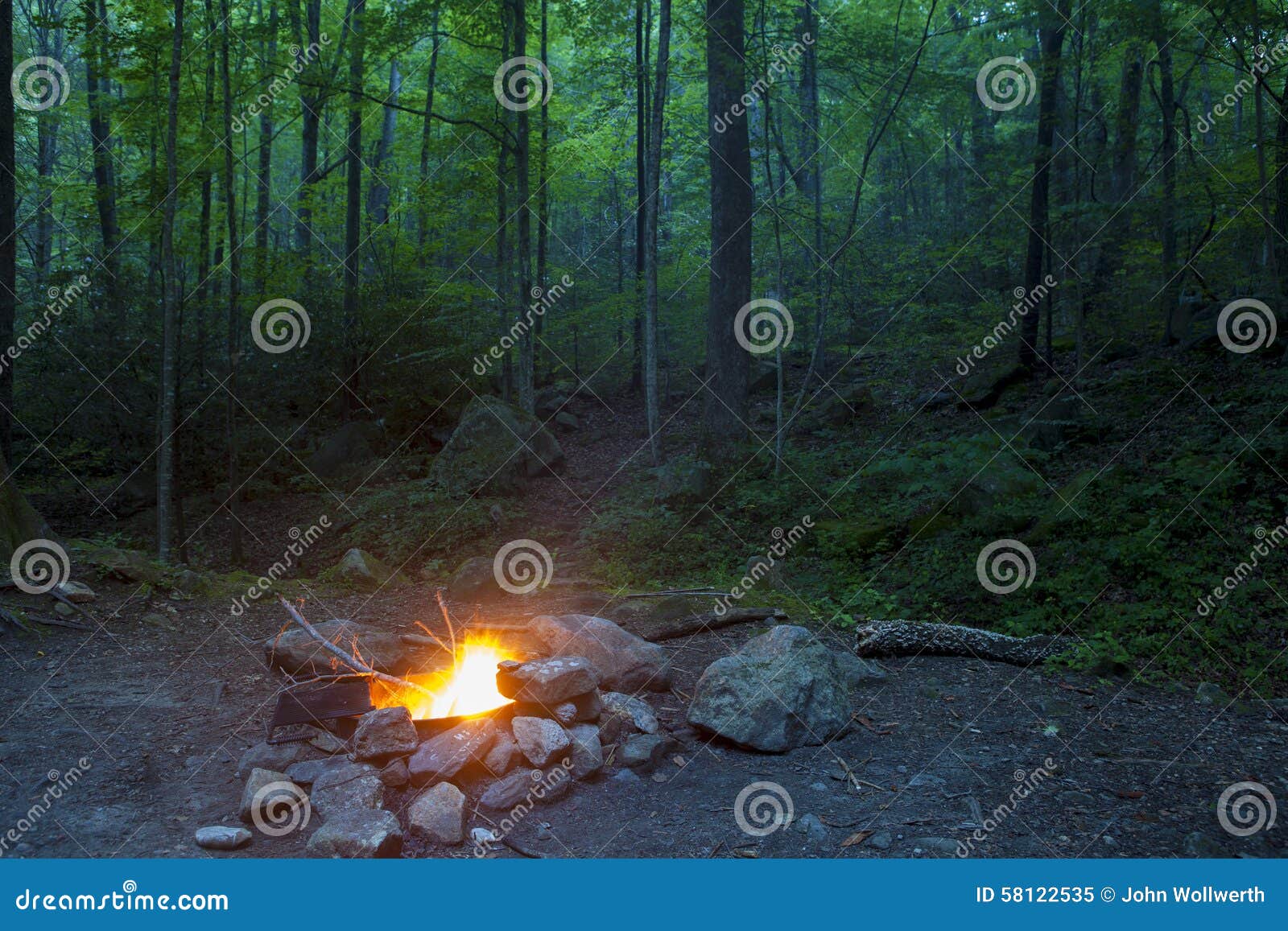 Abandoned Campfire At The Campsite. Consequences Careless Of Fire ...