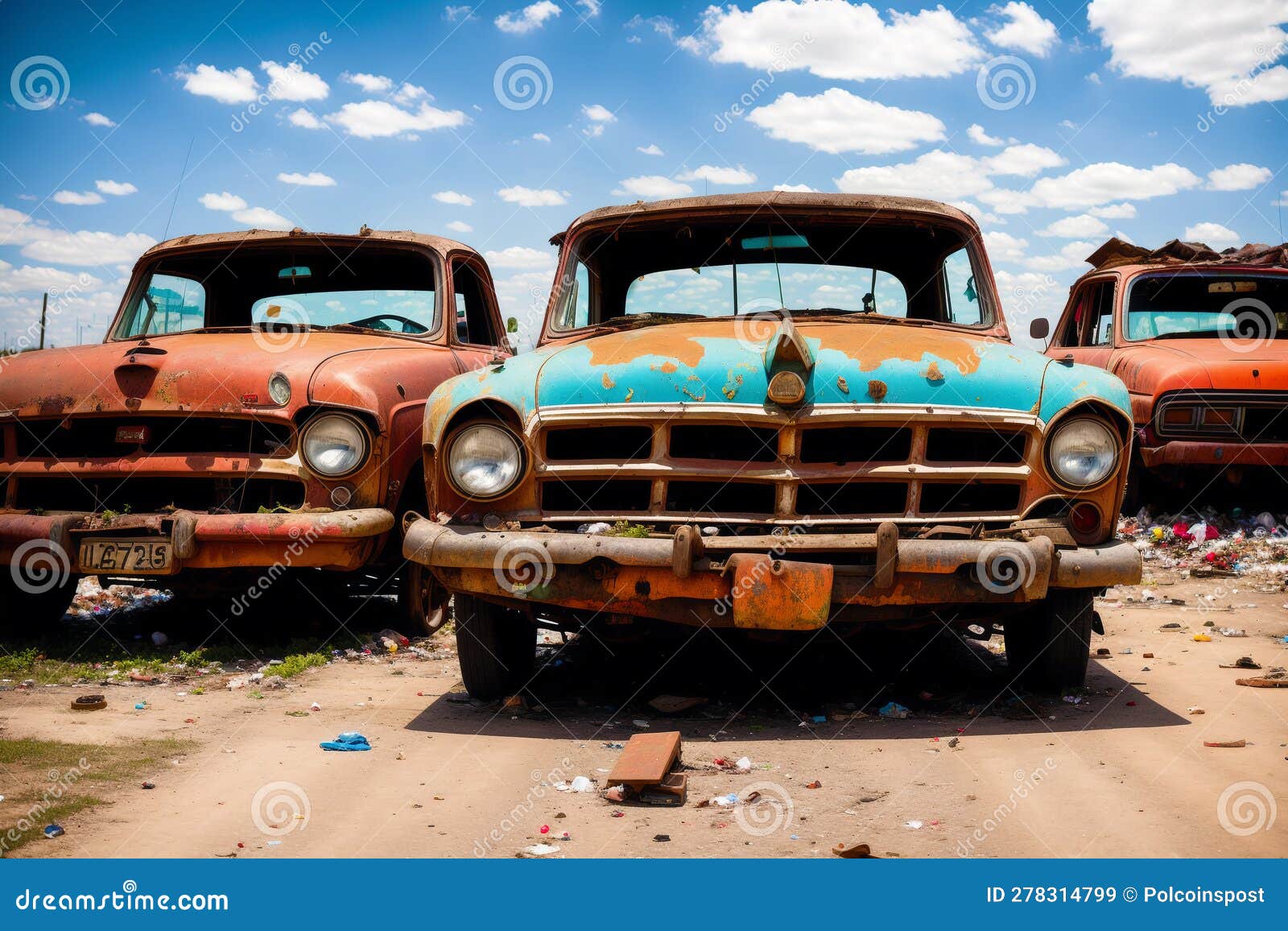 Dump Wrecked Cars Nuclear Winter Postapokalipsisa Cartoon Vector ...