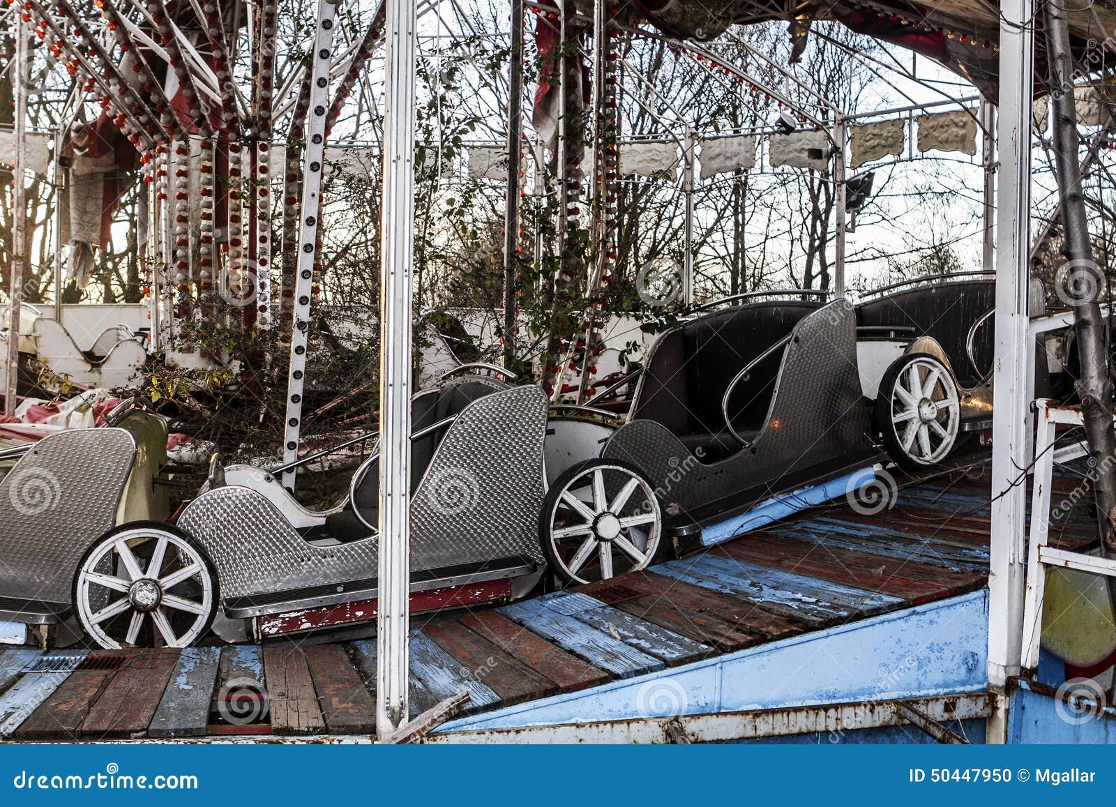 Abandoned car s carousel stock photo. Image of descent - 50447950
