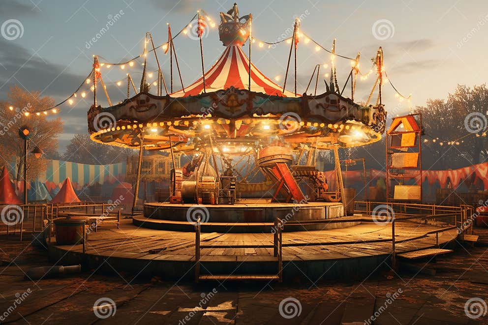 Abandoned Carnival Rides Rusty and Abandoned Stock Illustration ...