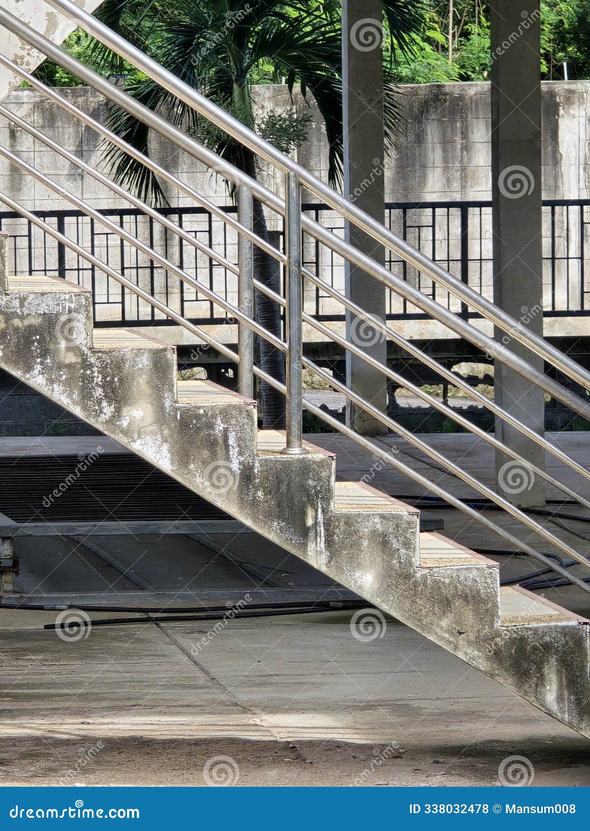 Abandoned Cement Stairs in the Park Stock Photo - Image of modern ...