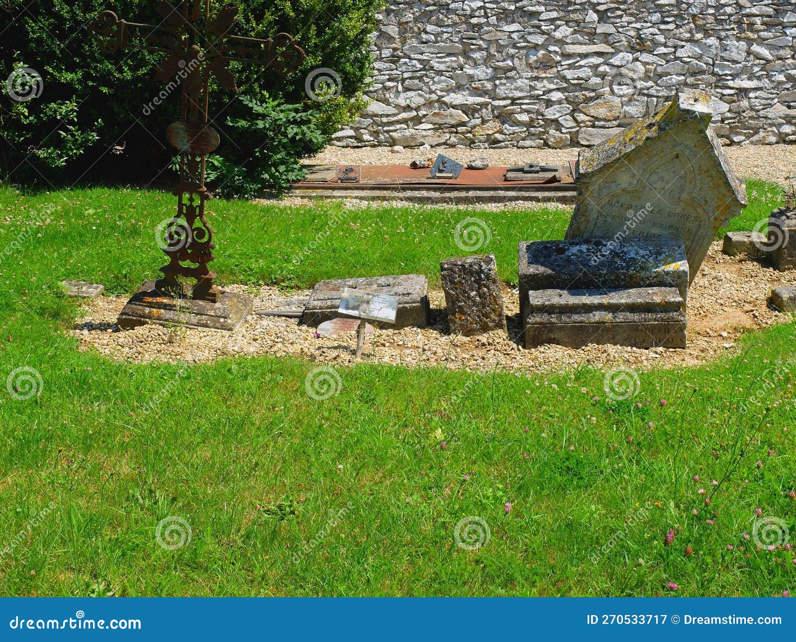 An ABANDONED CEMETERY with GRAVES and VAULTS Stock Image - Image of ...