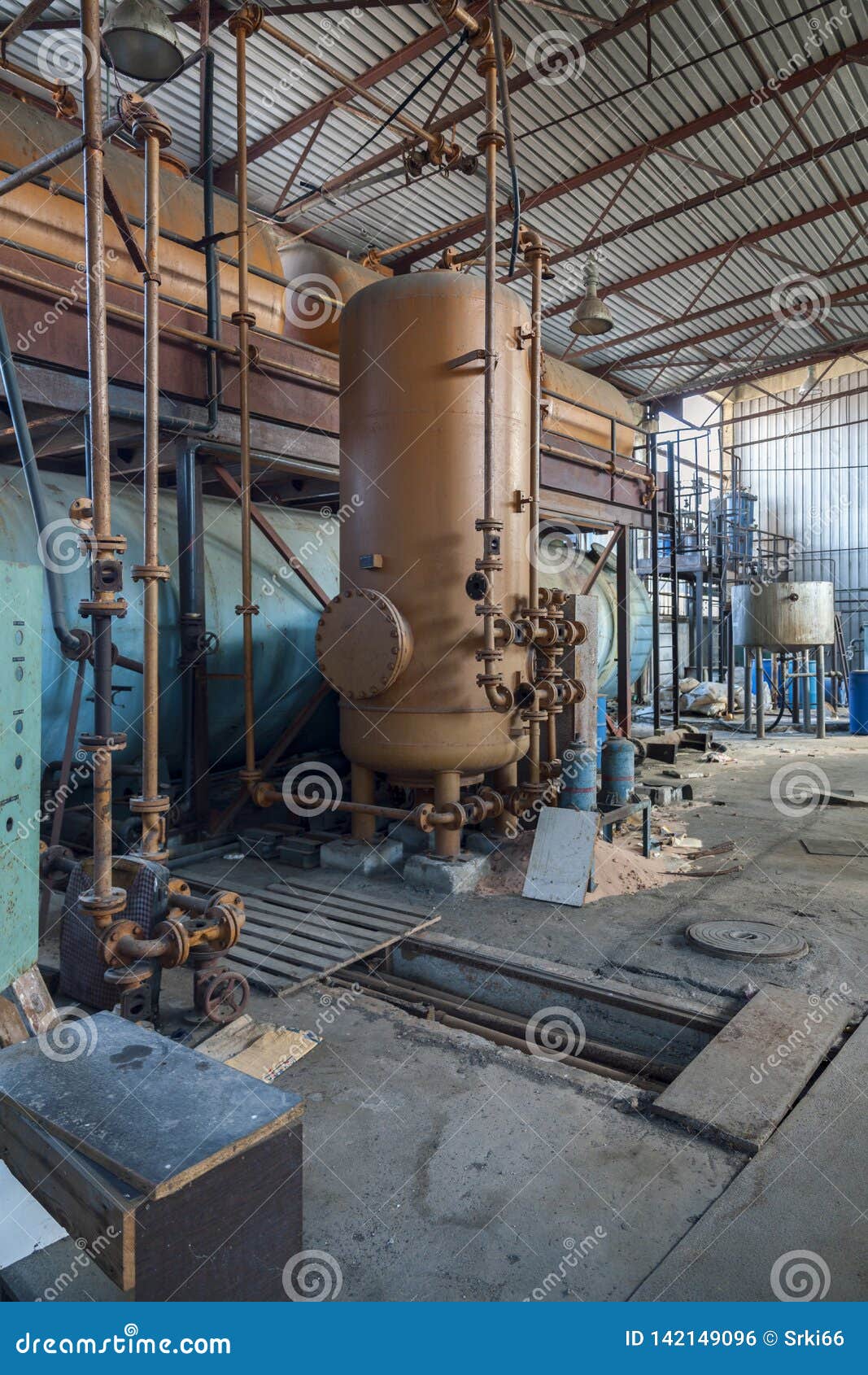 Abandoned chemical factory stock photo. Image of empty - 142149096