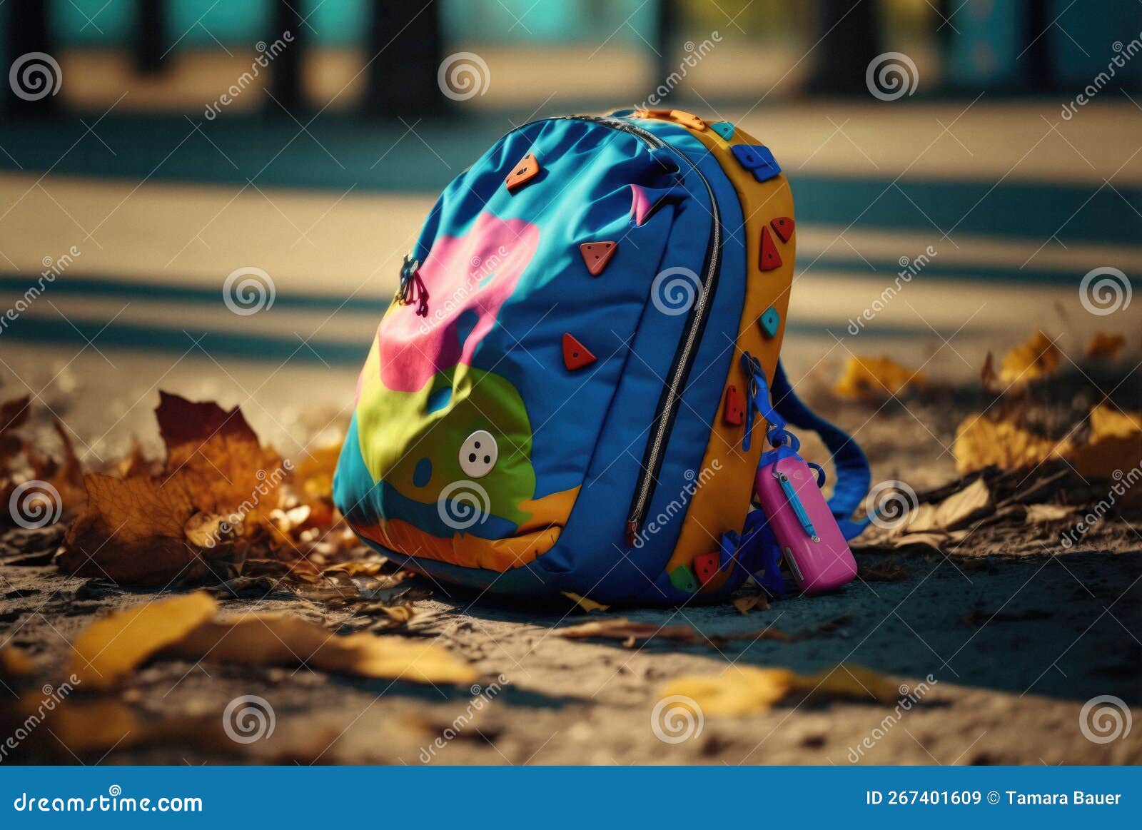 Abandoned Childrens Backpack in an Empty Playground Stock Image - Image ...