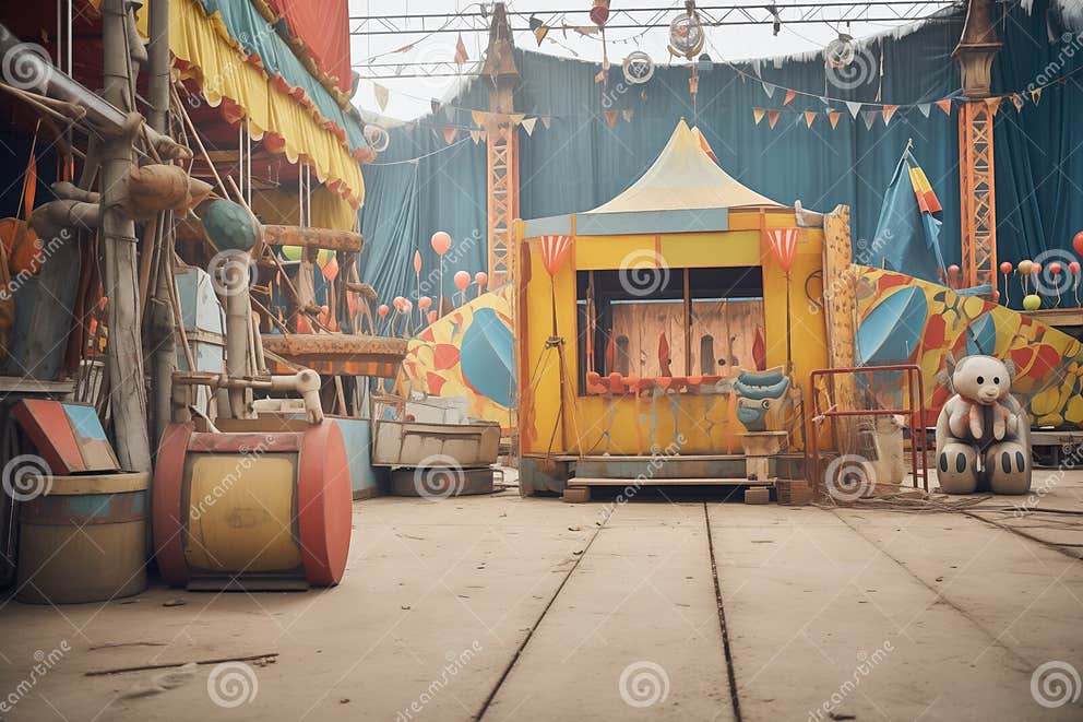 Abandoned Circus Props Scattered in Eerie Setting Stock Photo - Image ...