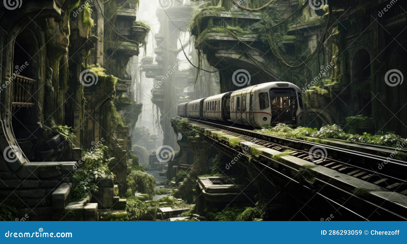The abandoned city stock illustration. Illustration of green - 286293059