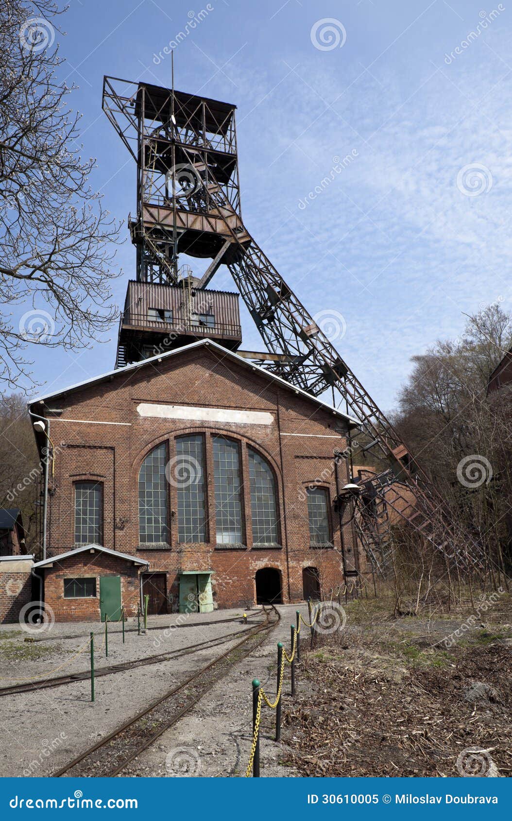 Abandoned Coal Mine With Rotten Collapsed Wooden Miner Stands. Old ...