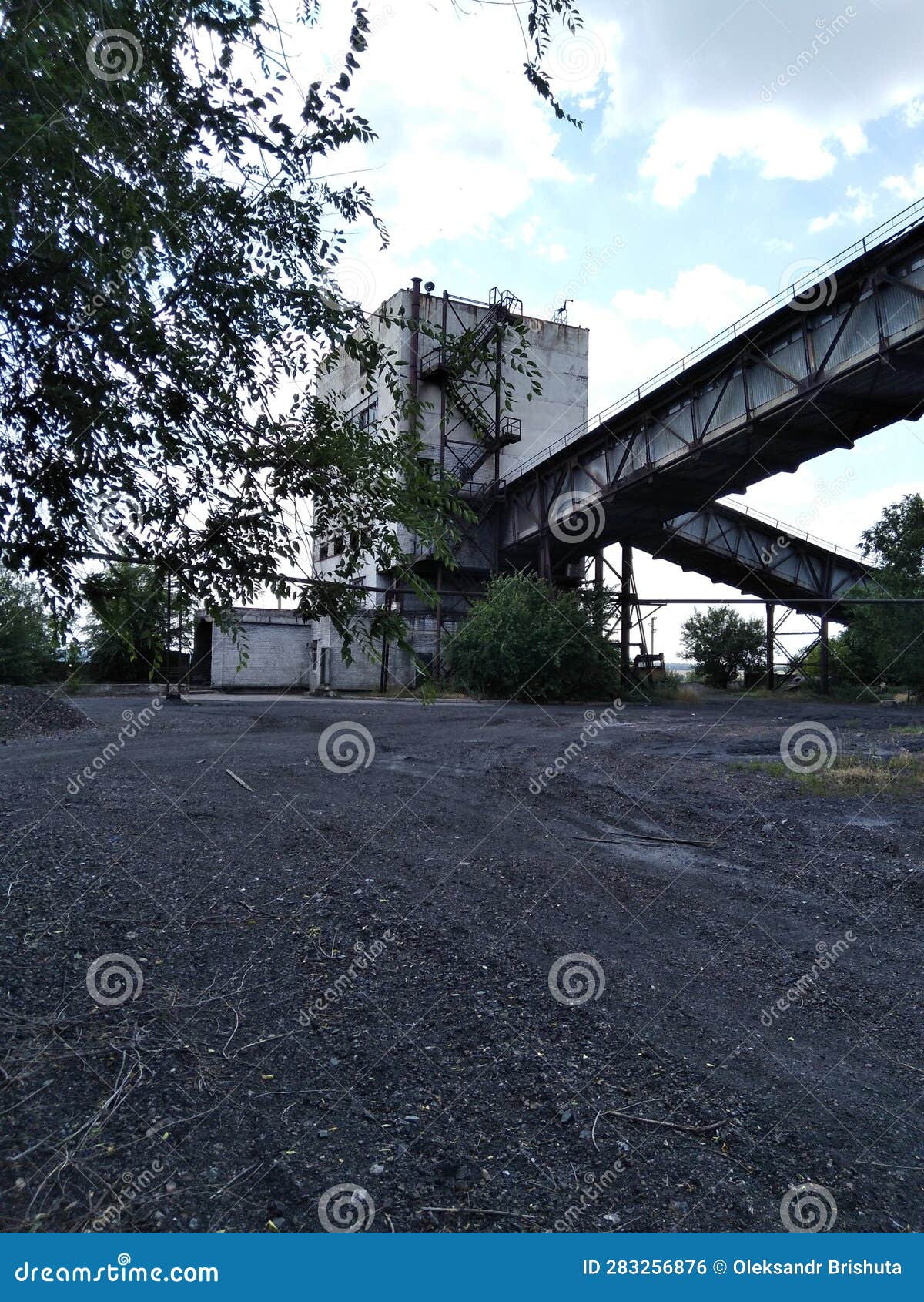 Abandoned Coal Mine. Territory of Abandoned Industrial Area Stock Photo ...