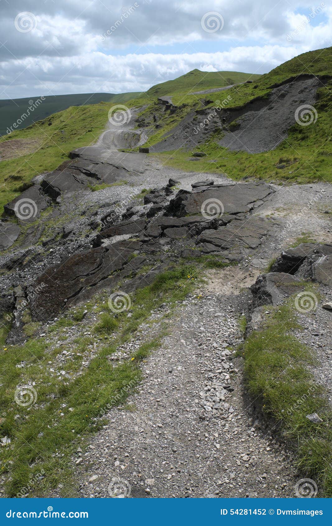 Abandoned Collapsed Road stock photo. Image of shale - 54281452