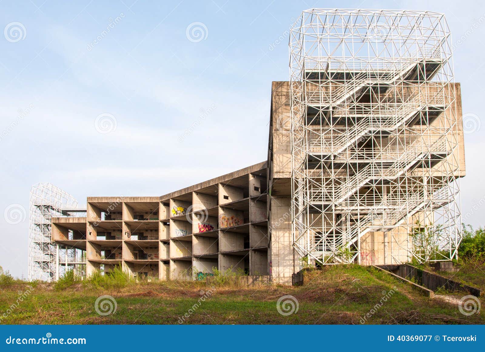 An Abandoned Construction Complex Stock Image - Image of emergency ...