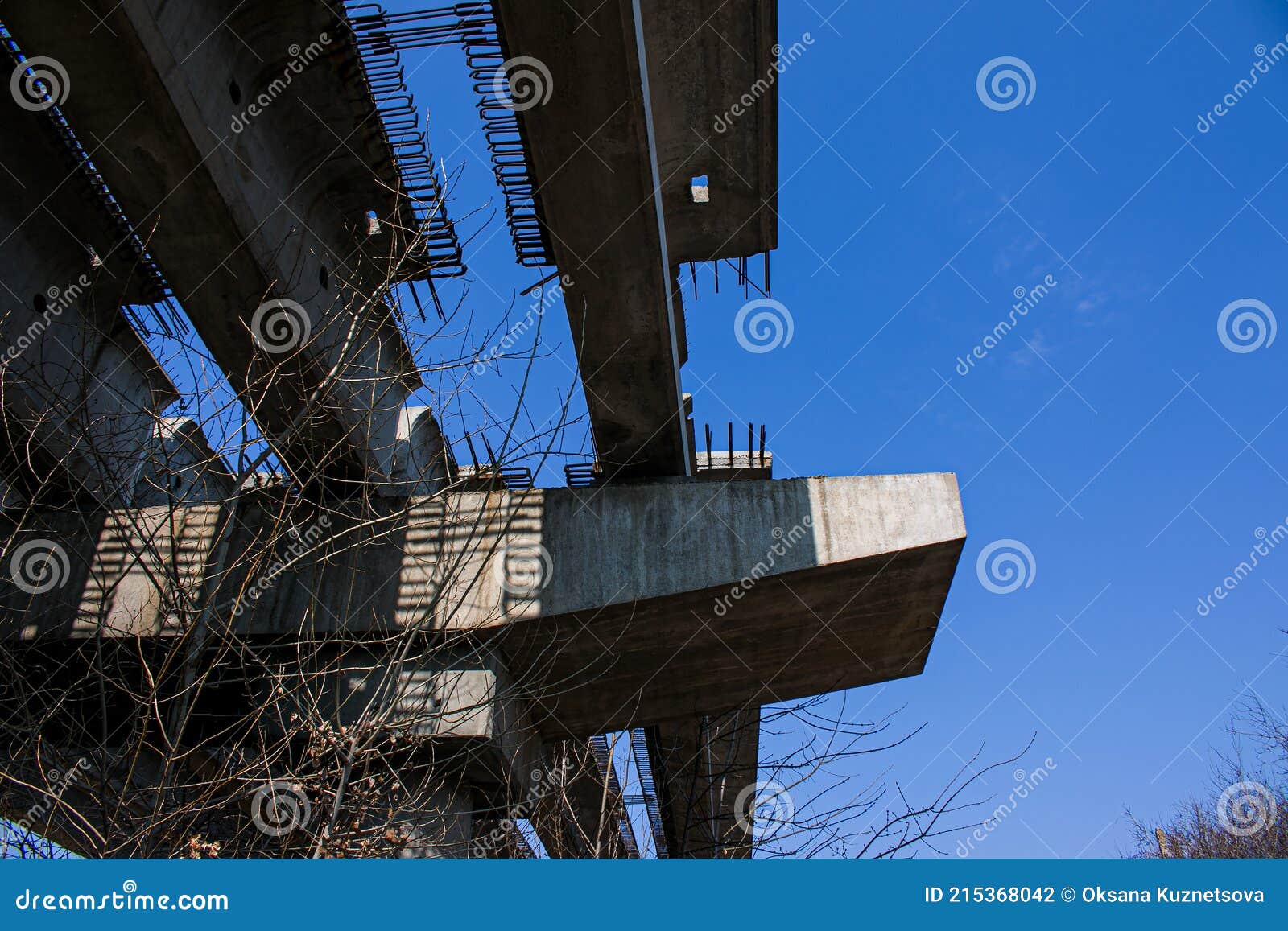 Highway Overpass Construction. Site of Under Construction Viaduct Stock ...