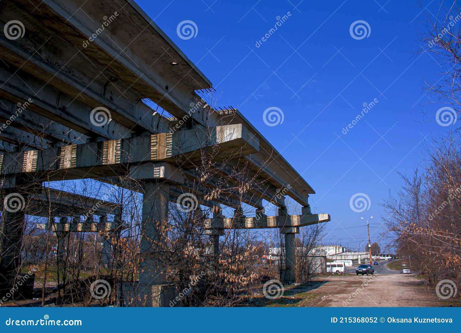 Highway Overpass Construction. Site of Under Construction Viaduct Stock ...