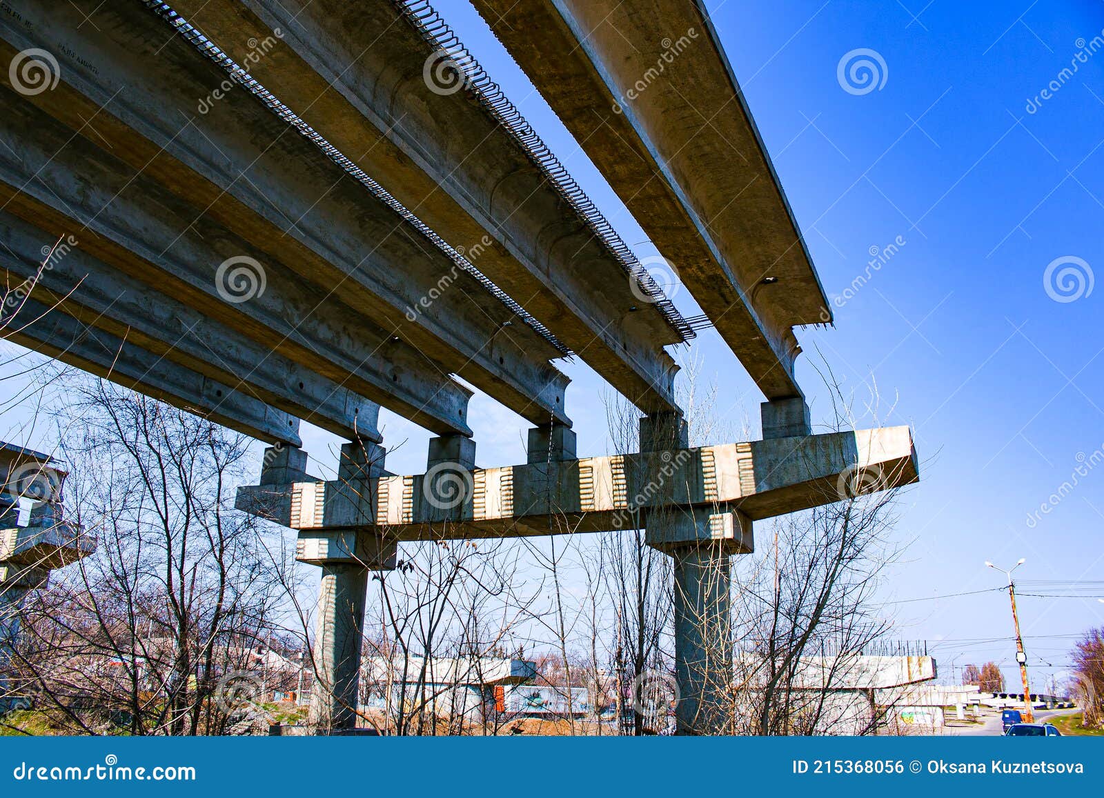 Highway Overpass Construction. Site of Under Construction Viaduct Stock ...