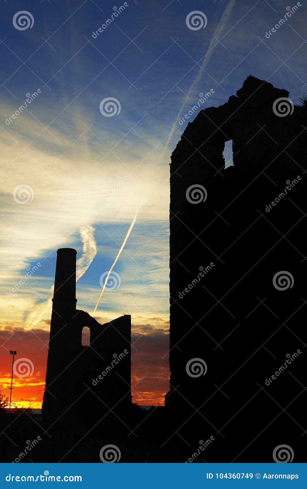 An Abandoned Cornish Mining Engine House Stock Image - Image of sunset ...