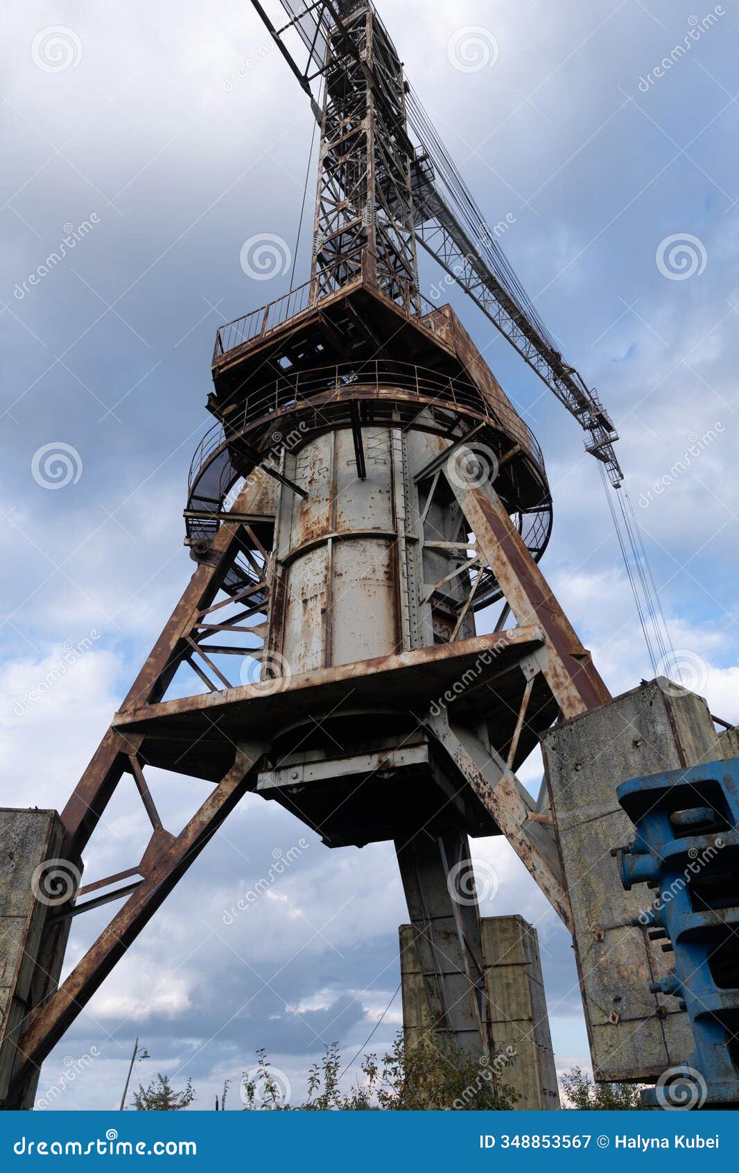 Abandoned Crane Structure Against a Dramatic Sky Stock Image - Image of ...
