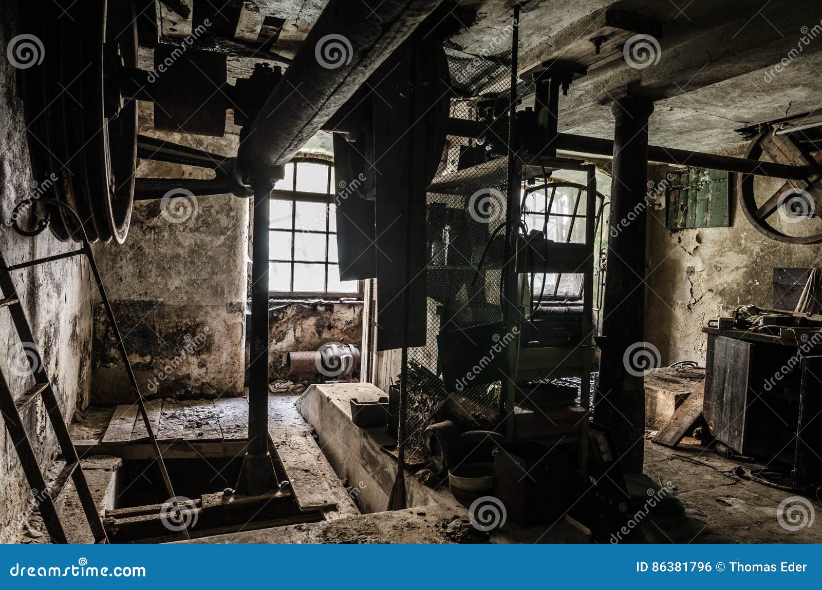 Abandoned vaulted cellars stock photo. Image of oblivion - 86381796