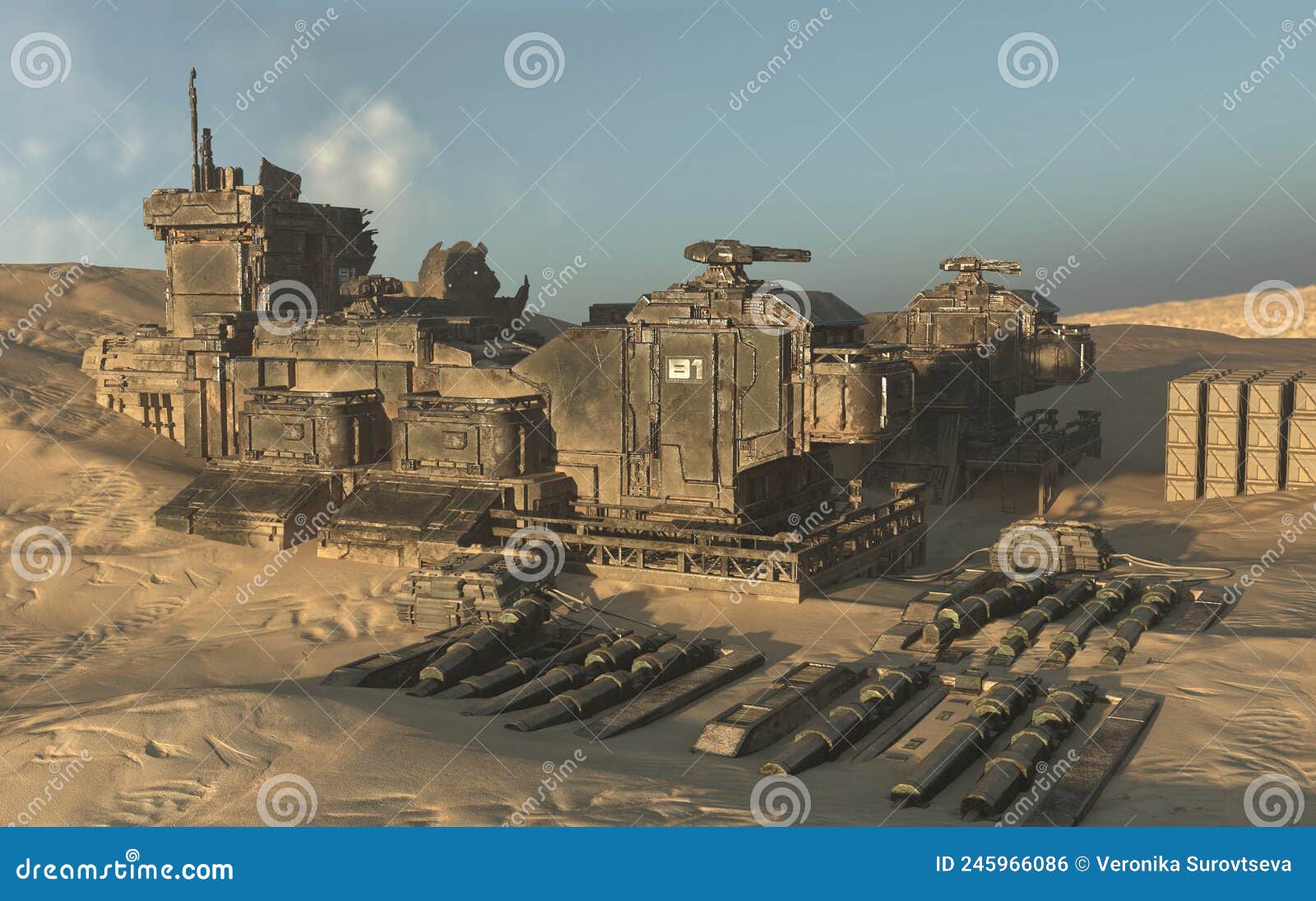 Abandoned Army Base In The Dark Forest Royalty-Free Stock Photography ...