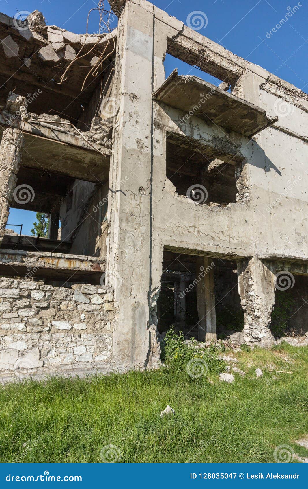 Abandoned Destroyed by the Explosion, Bombing and Shelling the ...