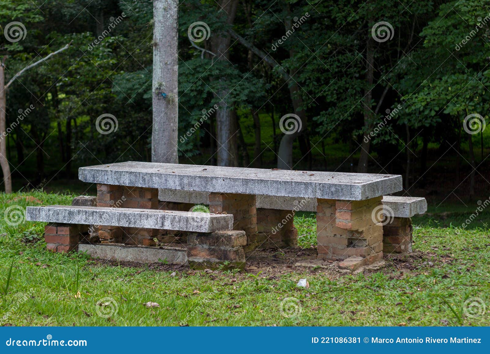 Abandoned and Destroyed Picnic Table Stock Image - Image of display ...