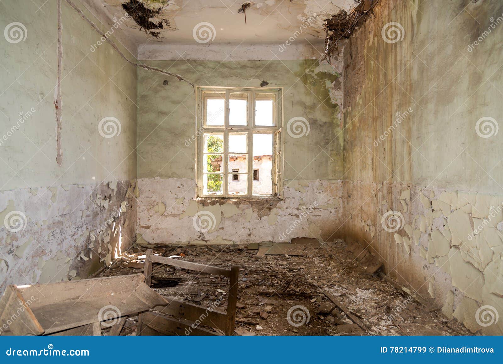 Abandoned and Destroyed Room Stock Image - Image of structure, home ...