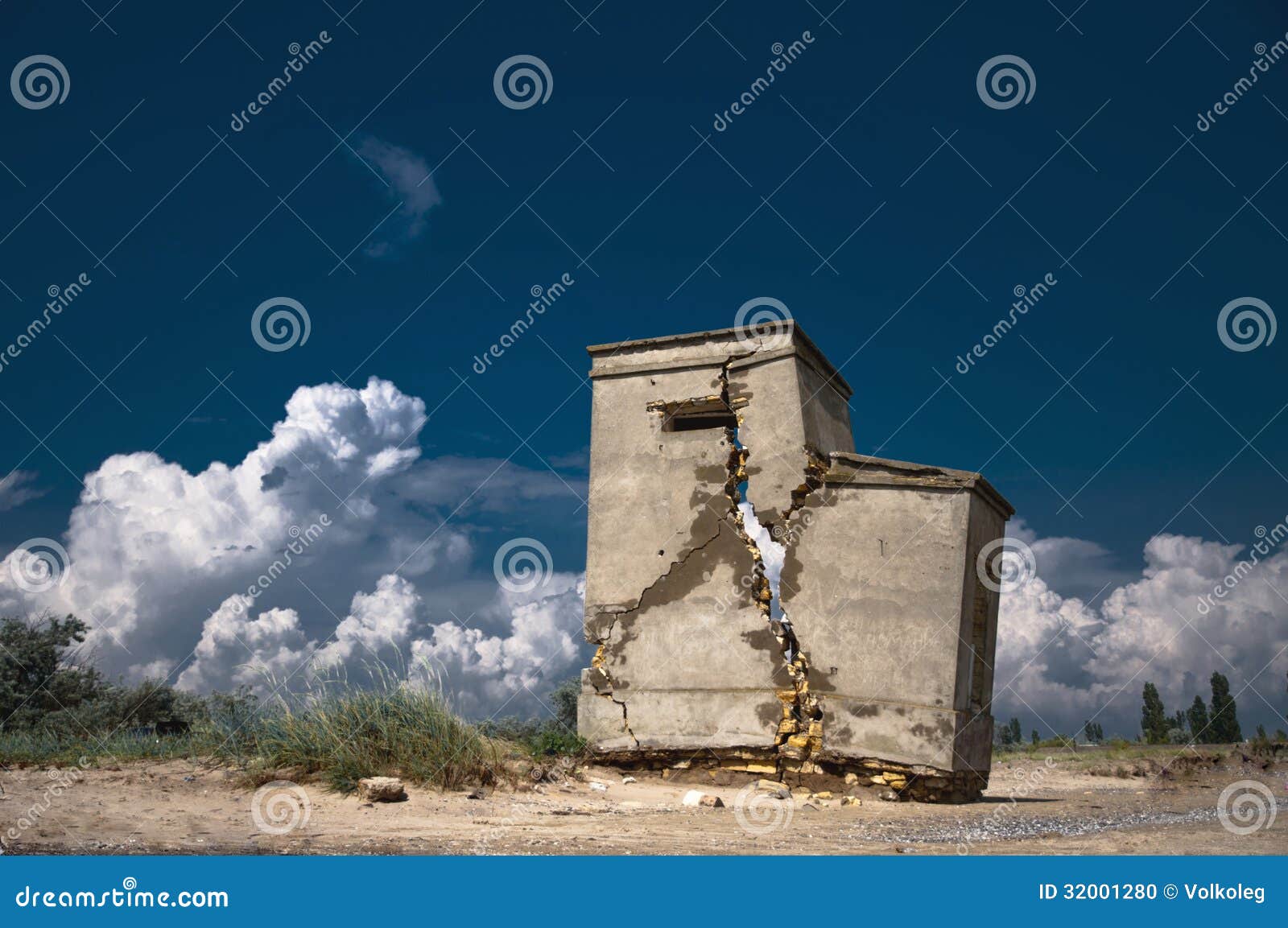 Abandoned and Destroyed a Small House Stock Photo - Image of cake ...