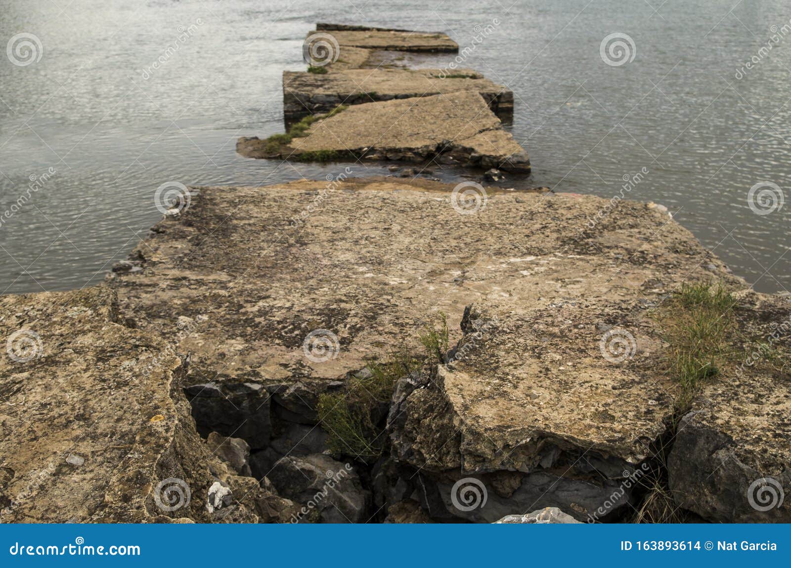 Abandoned and Destroyed Stone Containment Dock Stock Photo - Image of ...