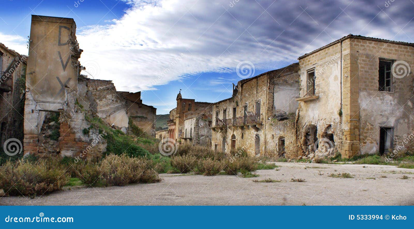 Abandoned Destroyed Town in Sicily Stock Photo - Image of artistic ...