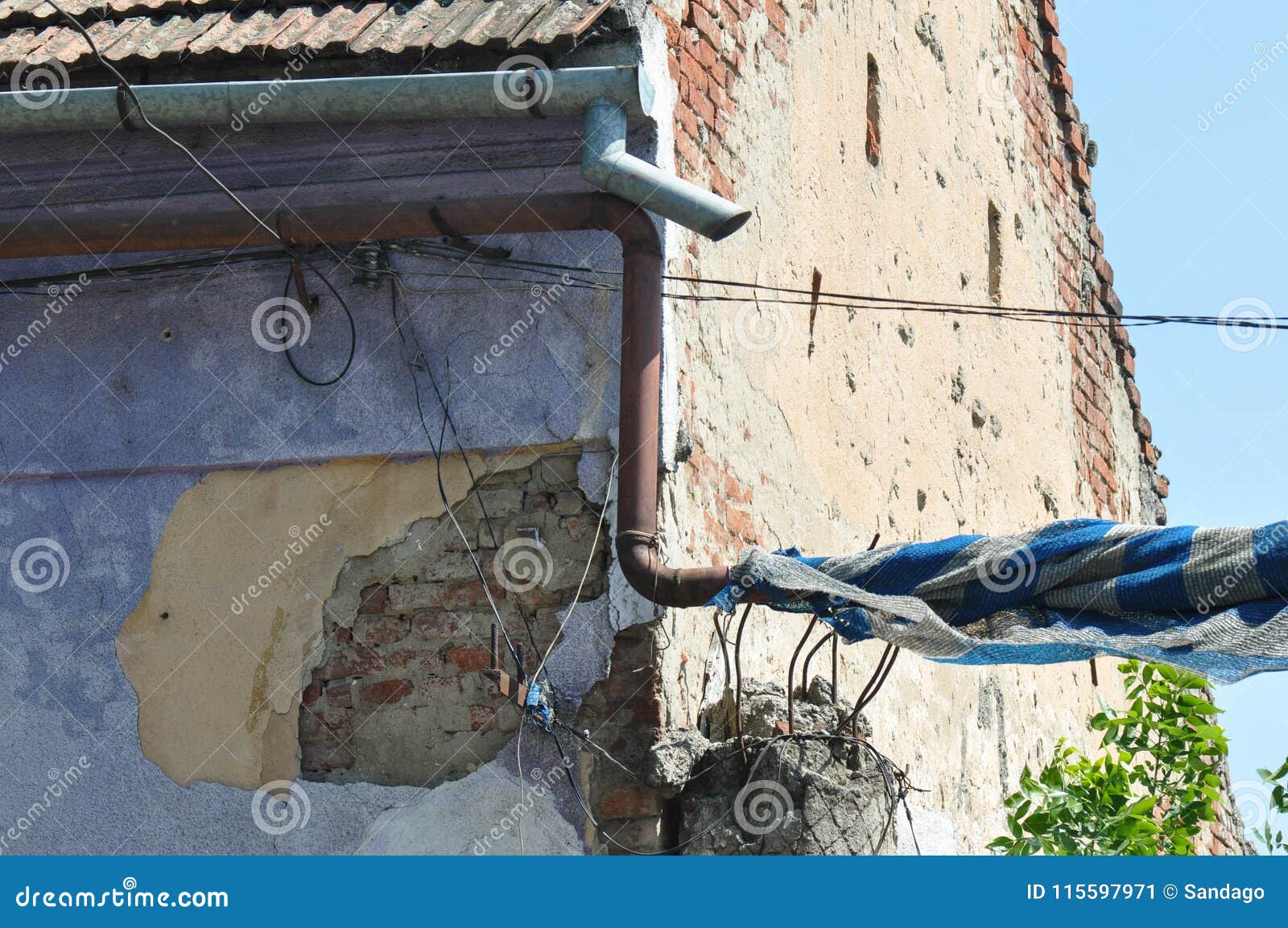 Deteriorated house detail stock image. Image of building - 115597971