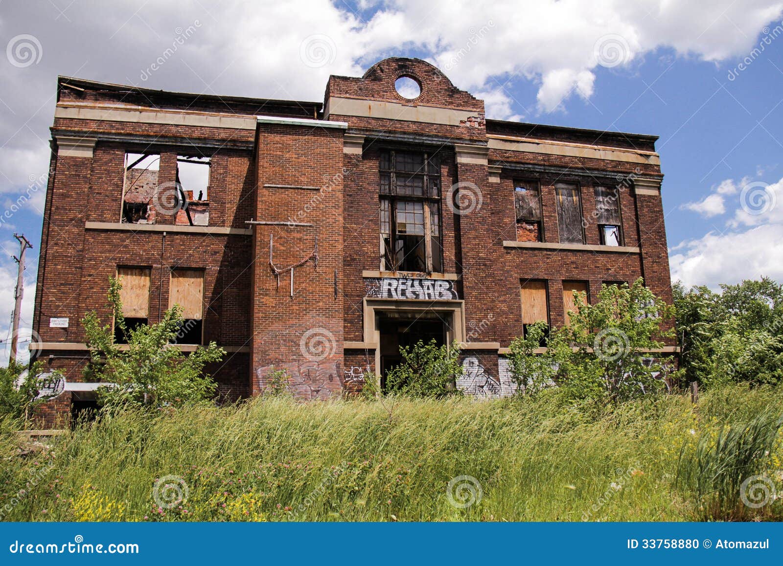 Abandoned Detroit Building 1 Stock Photo - Image of michigan, ruins ...