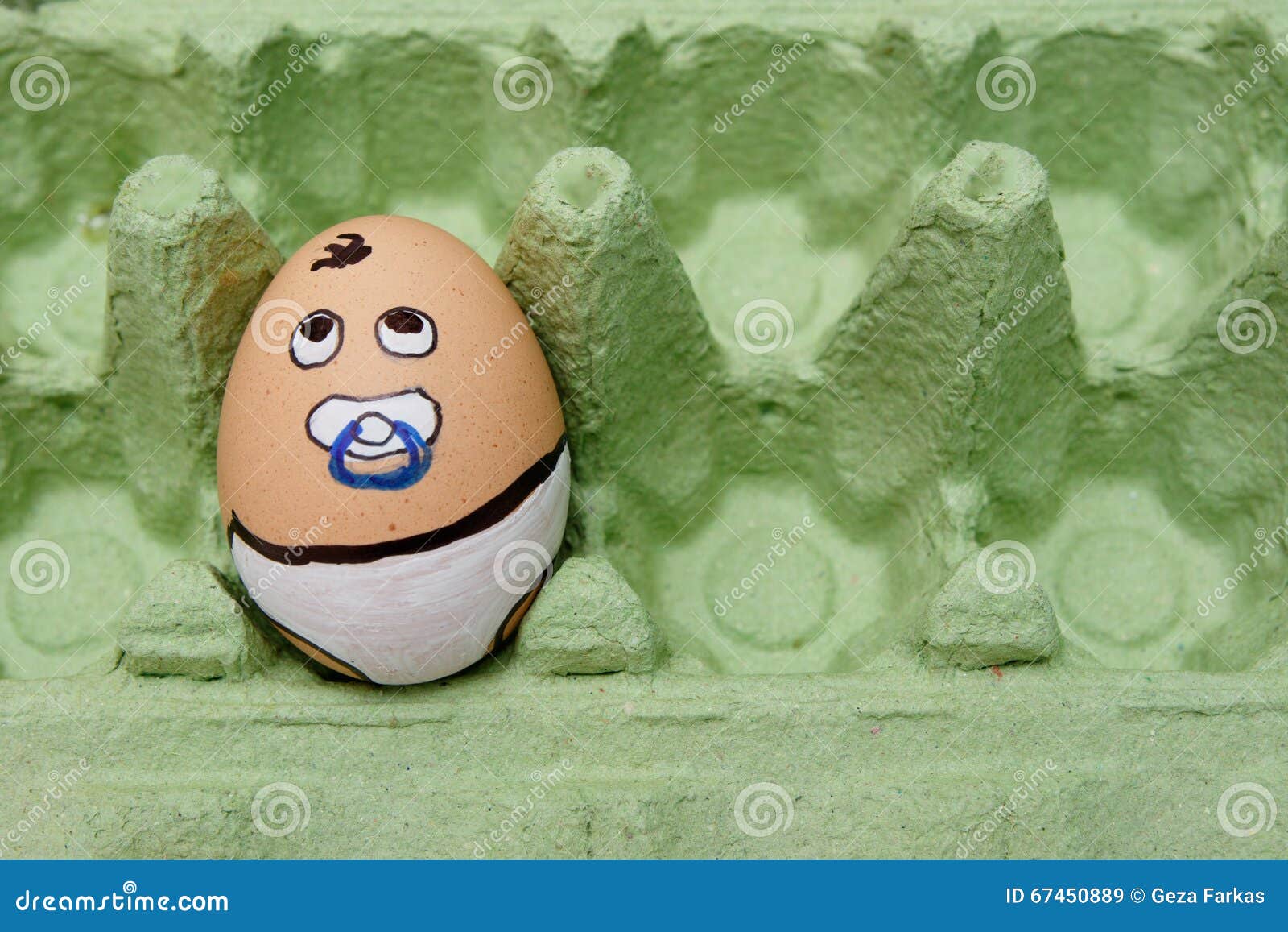 Abandoned Egg Baby Face in Pampers Stock Image - Image of chicken ...