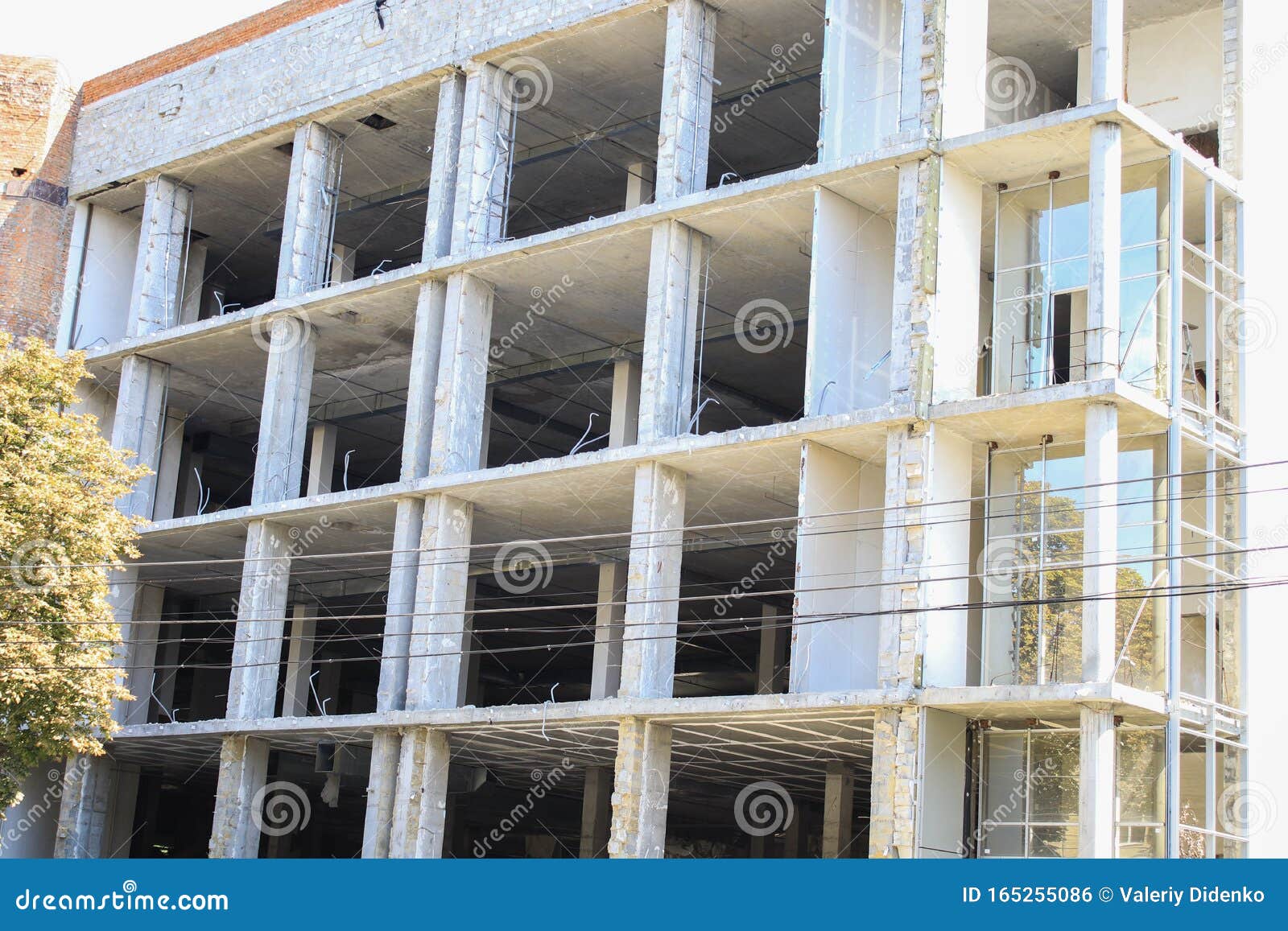 Abandoned Empty Building with No Windows Stock Photo - Image of ...