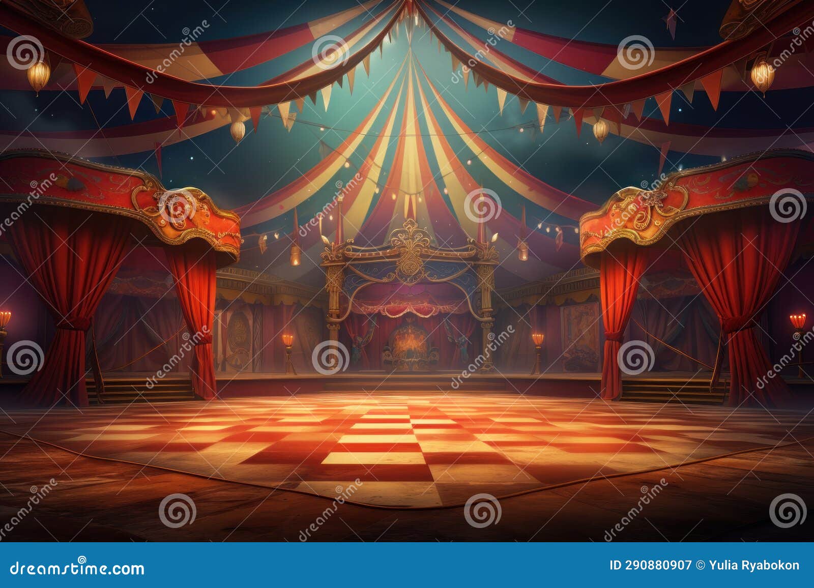 Abandoned Empty Circus Tent. Generate Ai Stock Image - Image of green ...