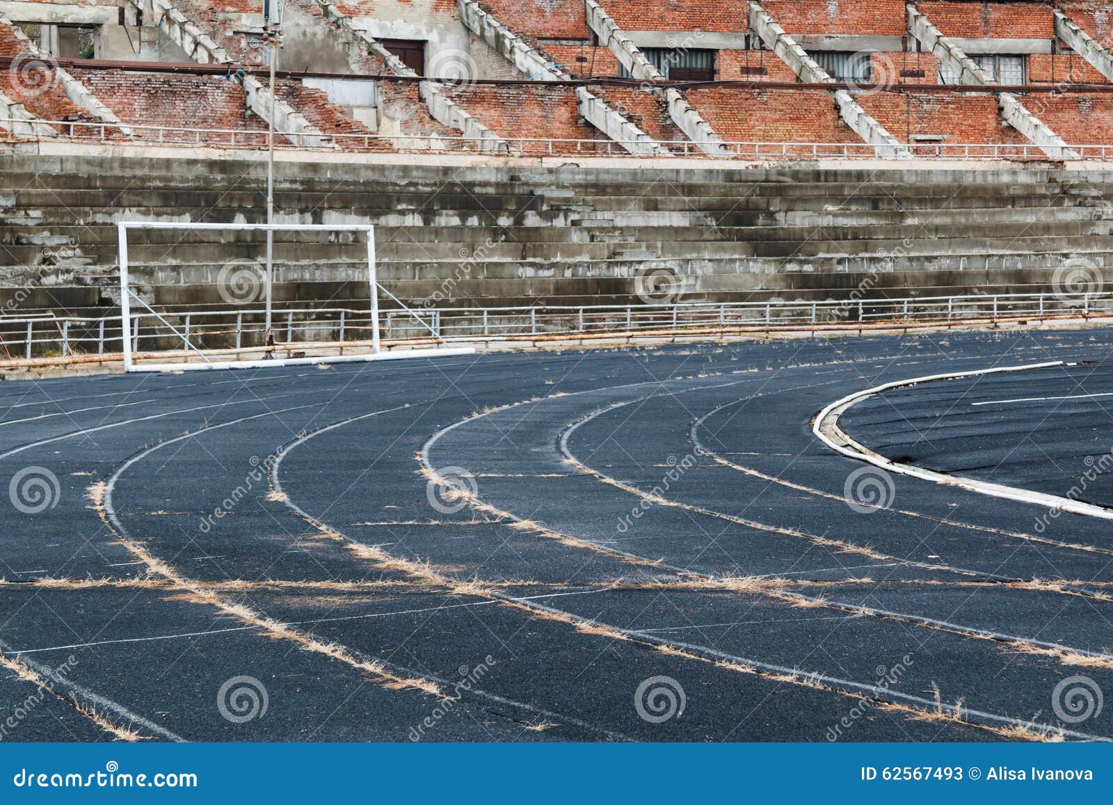 Abandoned Empty Destroyed Stadium. Stock Image - Image of empty ...