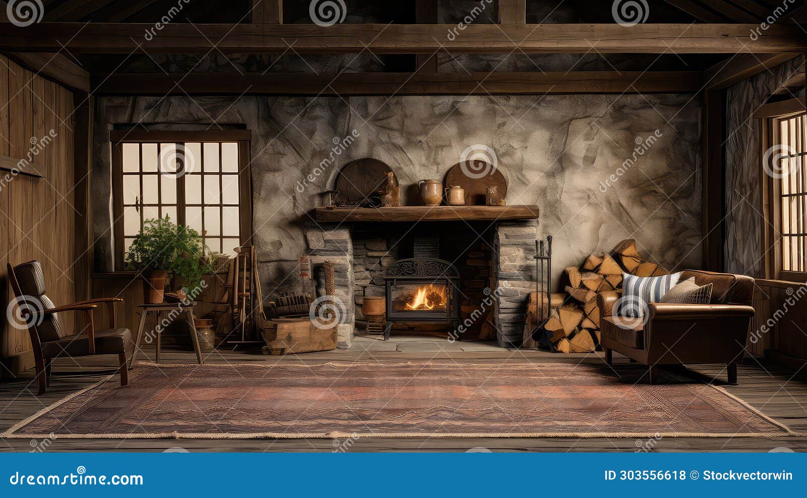 Abandoned Empty Home Background Stock Illustration - Illustration of ...