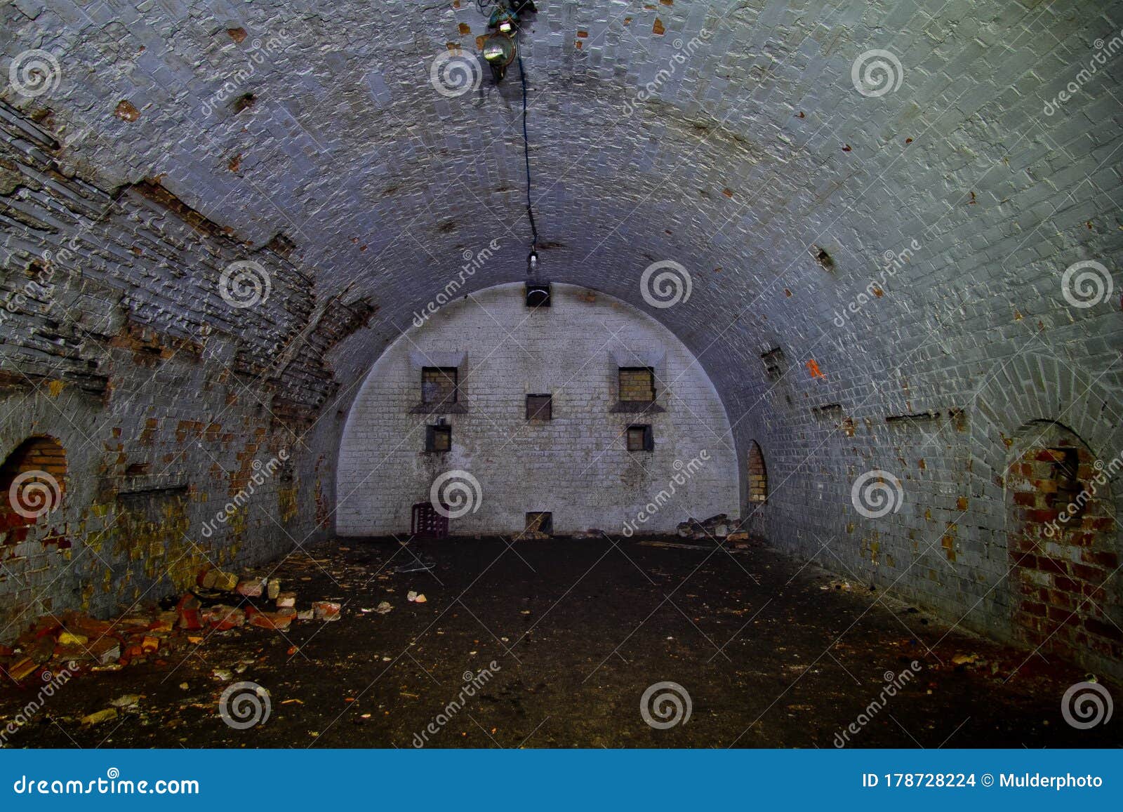 Abandoned Empty Old Dark Underground Vaulted Cellar Stock Photo - Image ...
