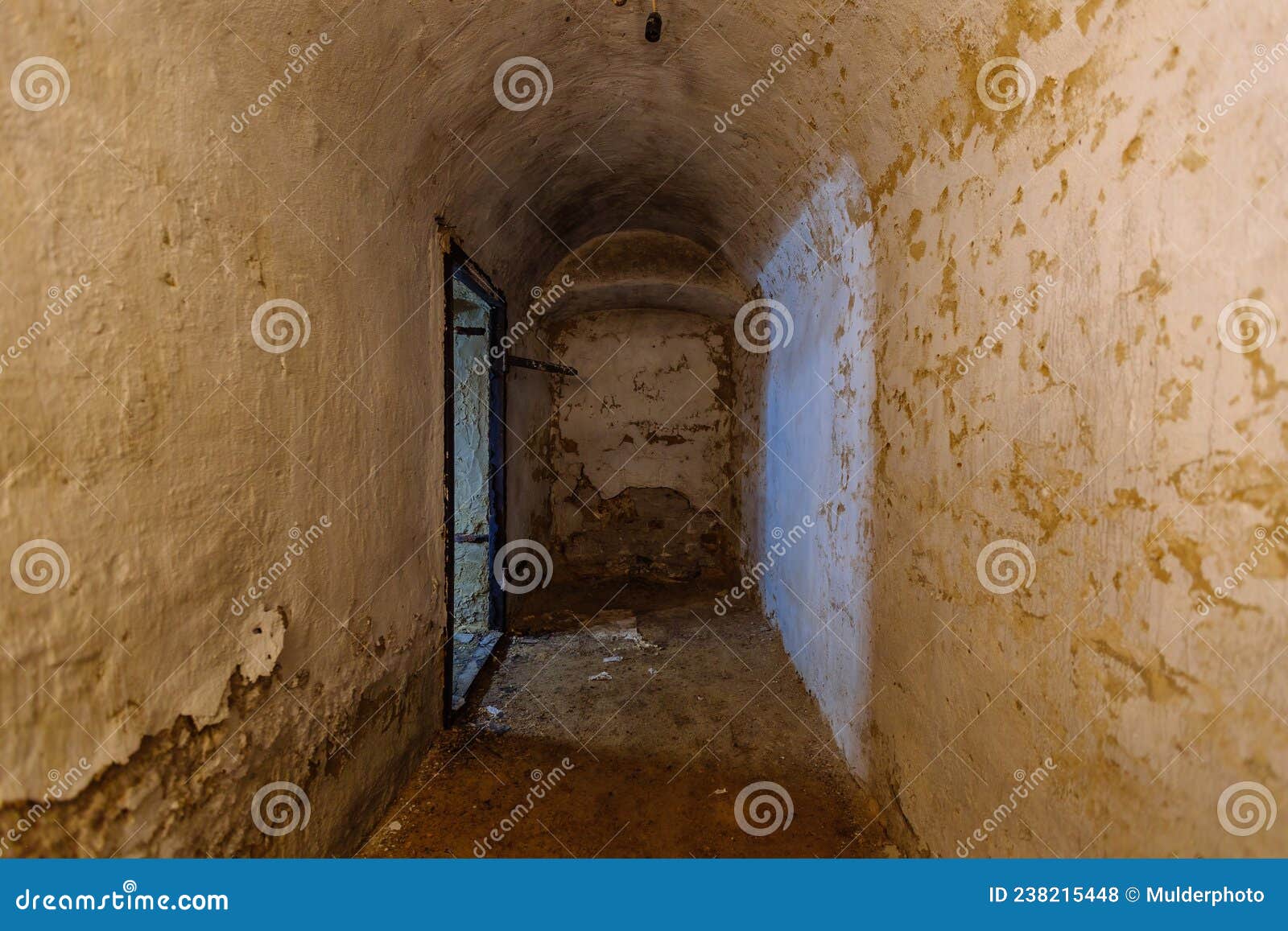 Abandoned Empty Old Dark Underground Vaulted Cellar Stock Photo - Image ...