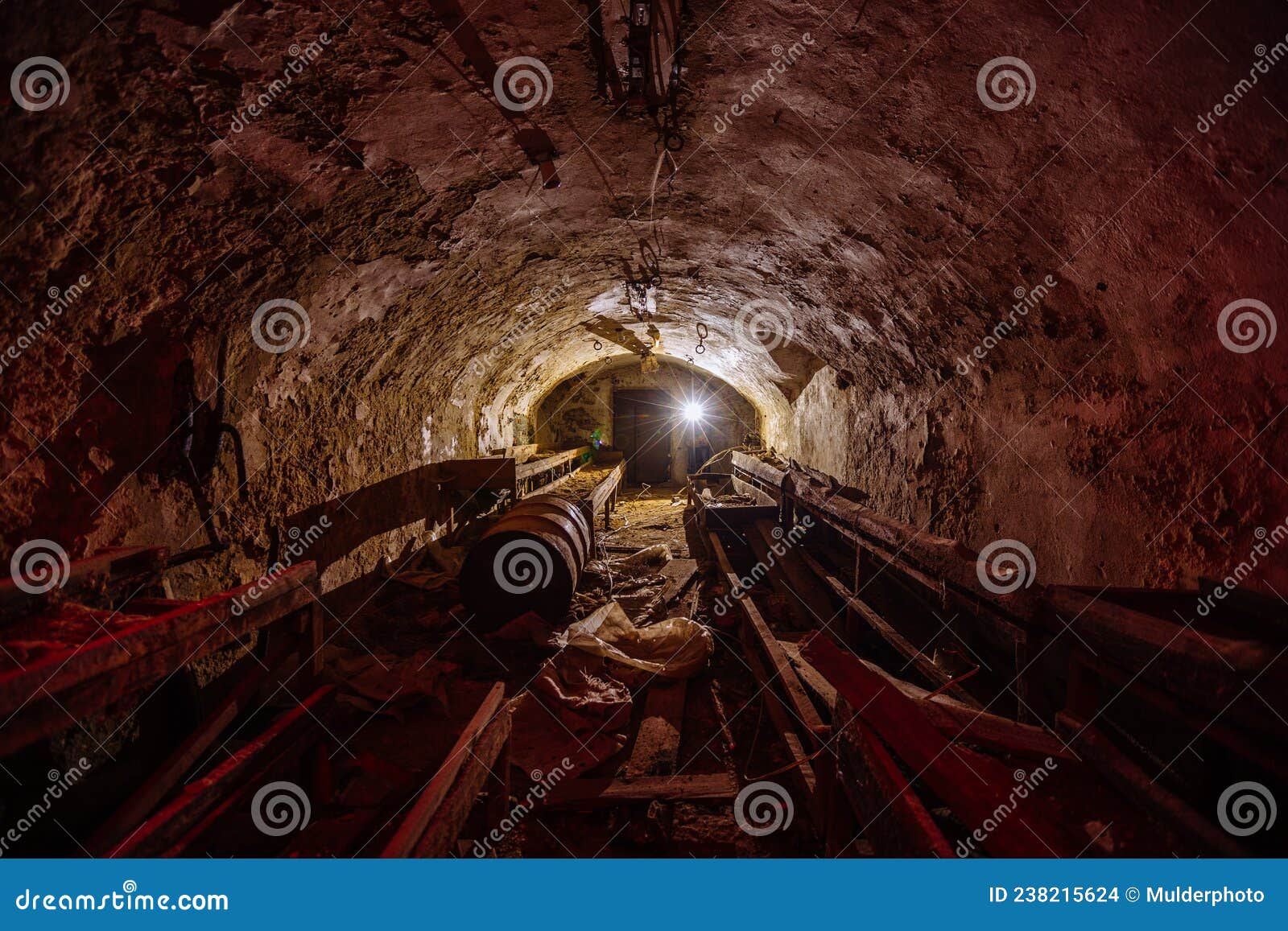 Abandoned Empty Old Dark Underground Vaulted Cellar Stock Photo - Image ...