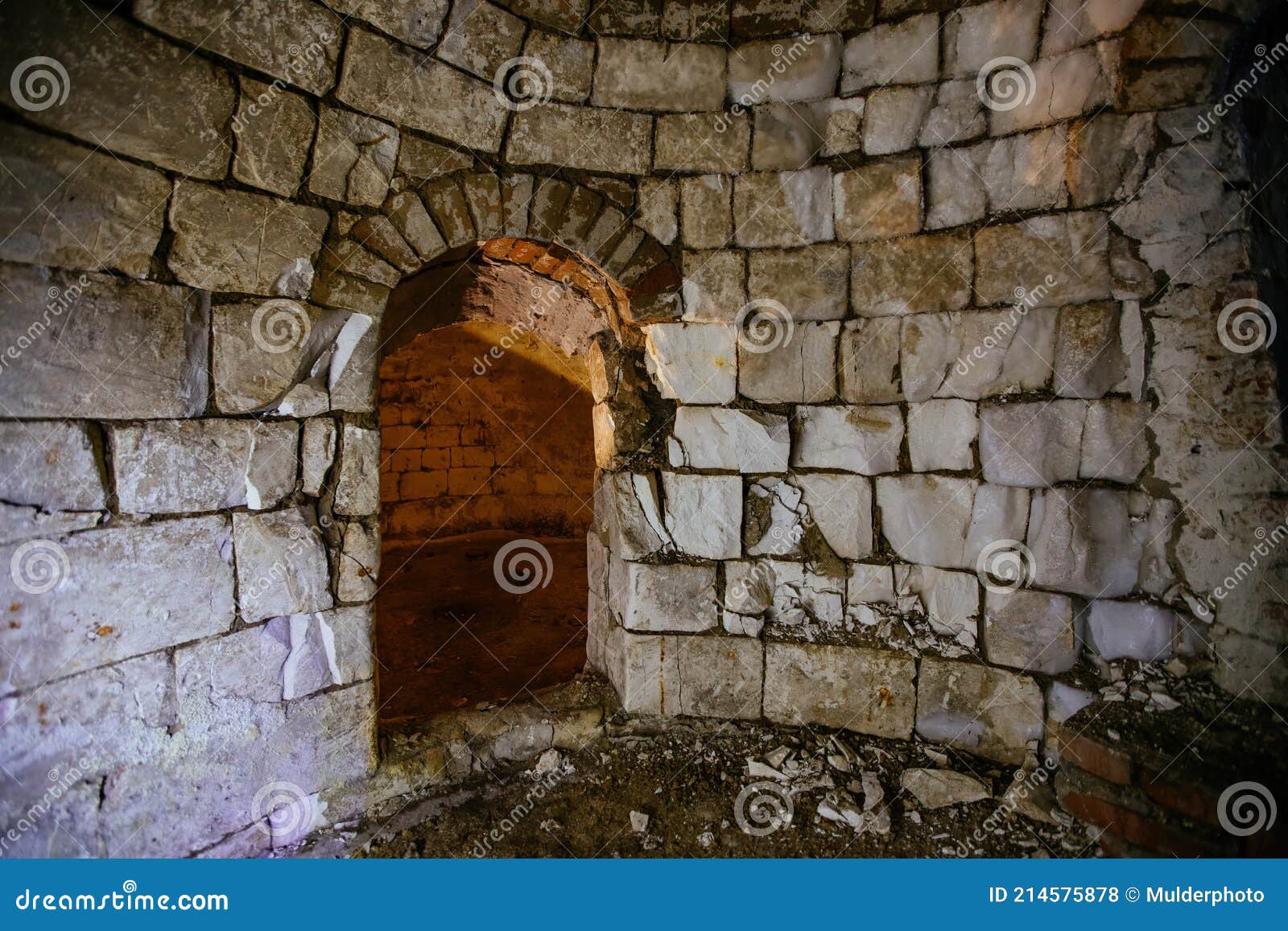 Abandoned Empty Old Underground Round Cellar Under Rural House Stock ...