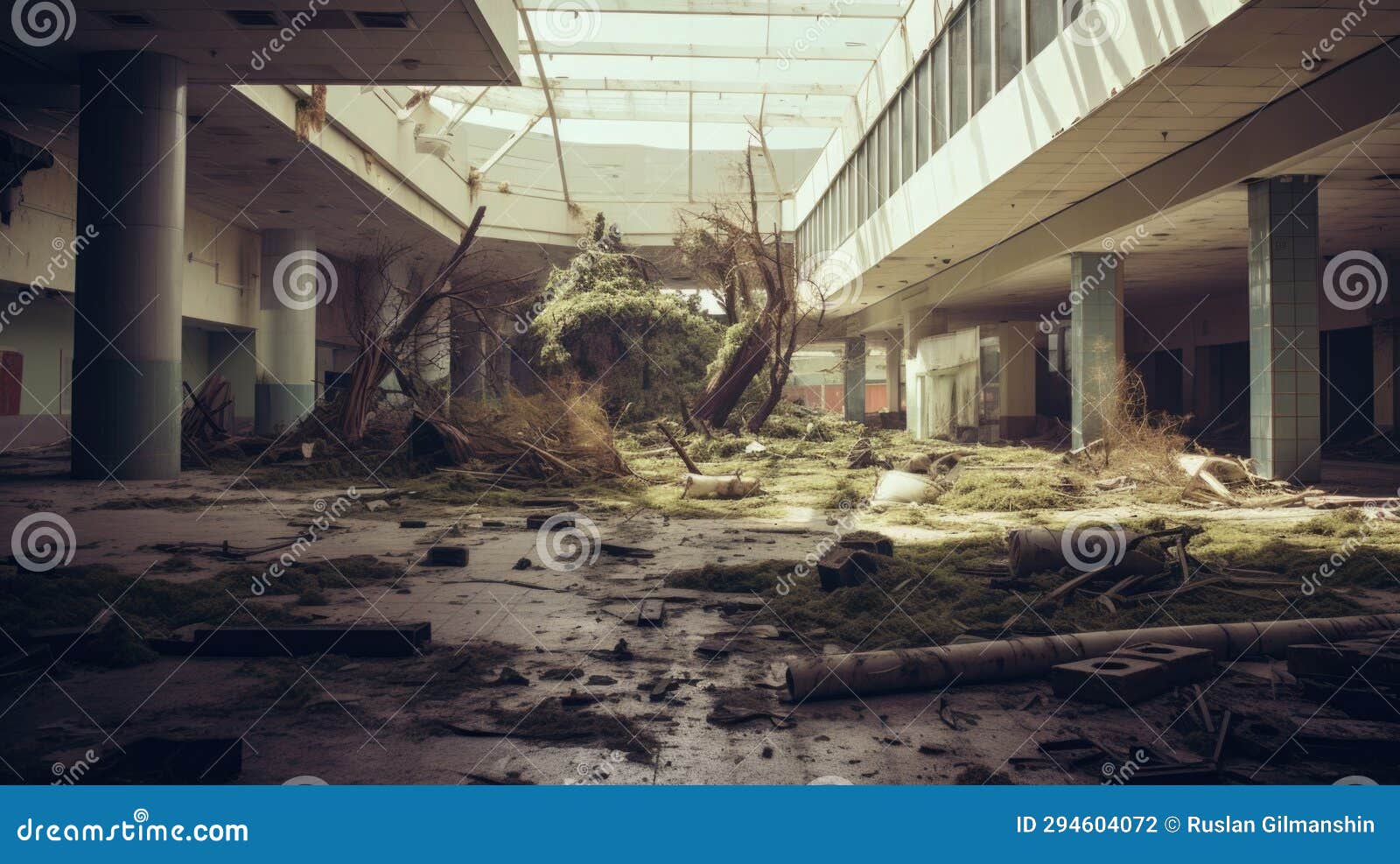 Abandoned Empty Shopping Mall Building Stock Photo - Image of ...
