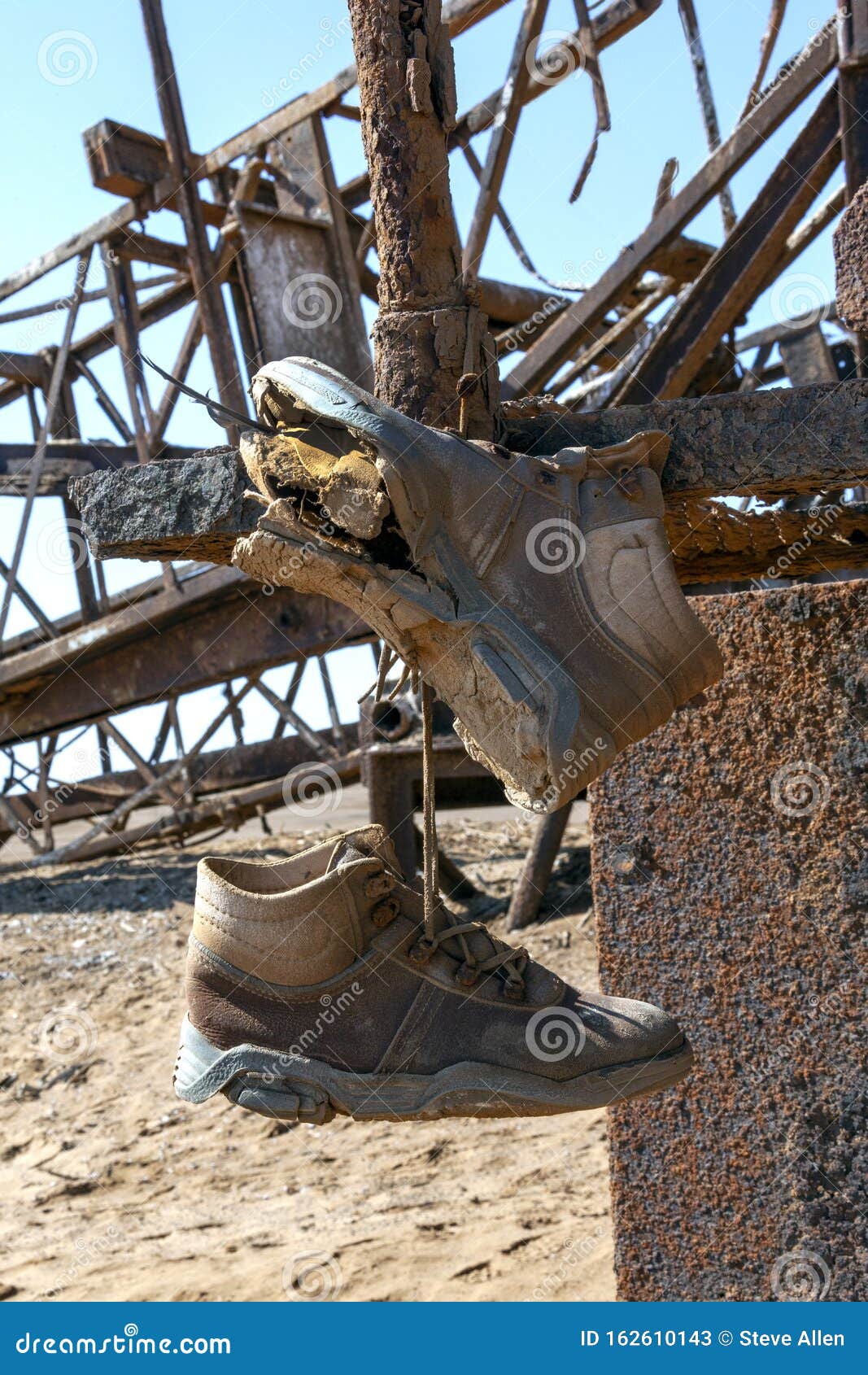 Old Abandoned Skeleton Of A Wooden Ship Half Sunken In The Sea Royalty ...