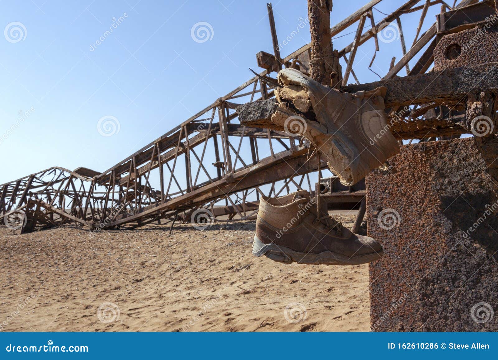 Old Abandoned Skeleton Of A Wooden Ship Half Sunken In The Sea Royalty ...