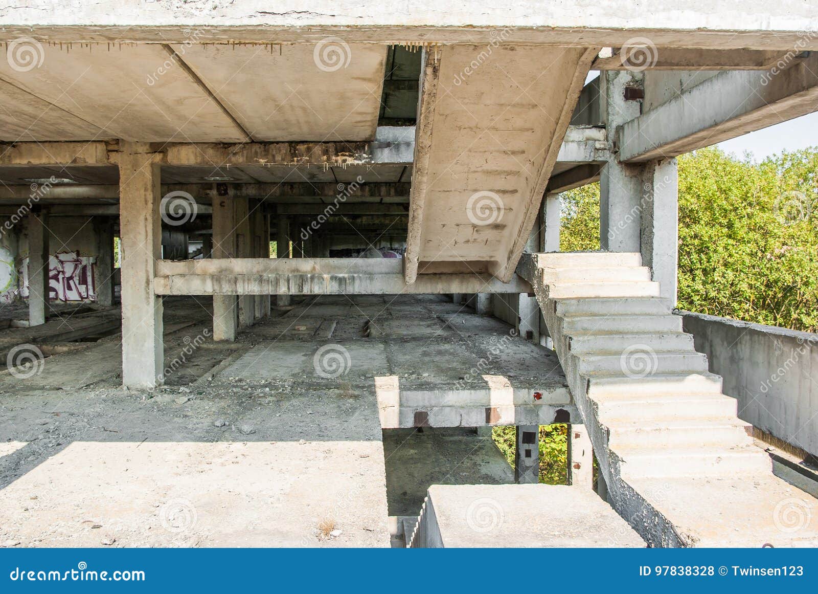 Abandoned Factory Building from Old Concrete Stock Photo - Image of ...